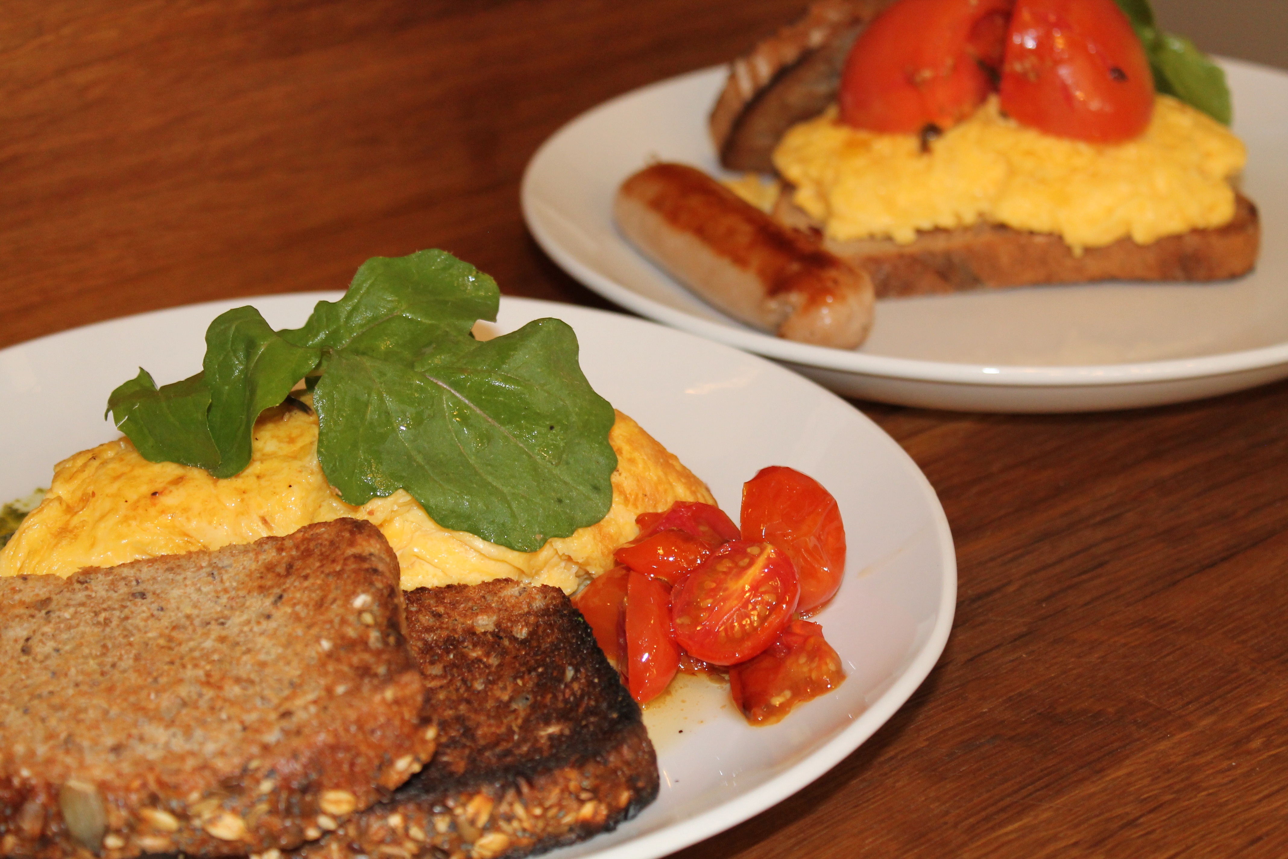 Fried bread with scrambled eggs free image download