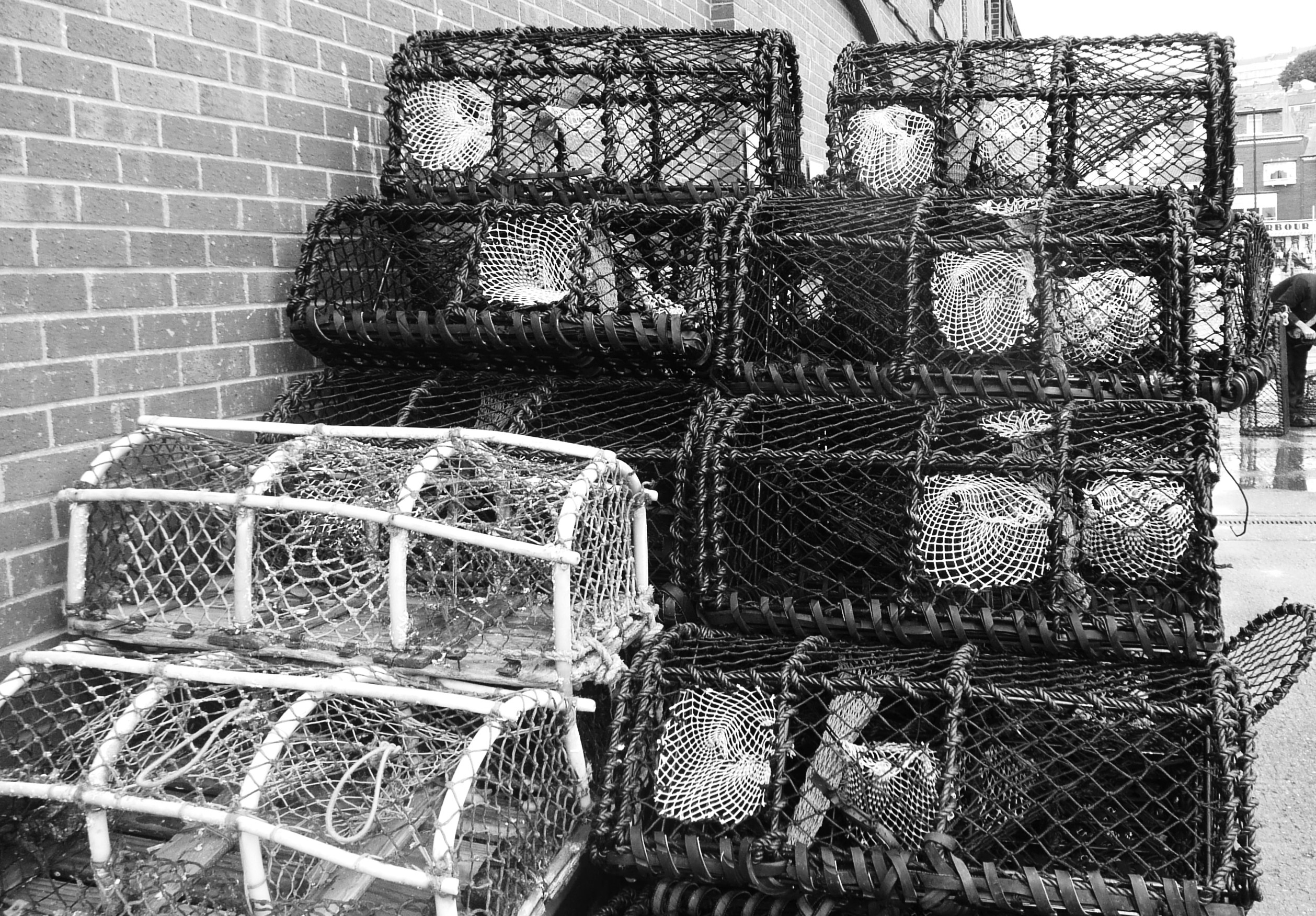 Net for fishing against wall free image download