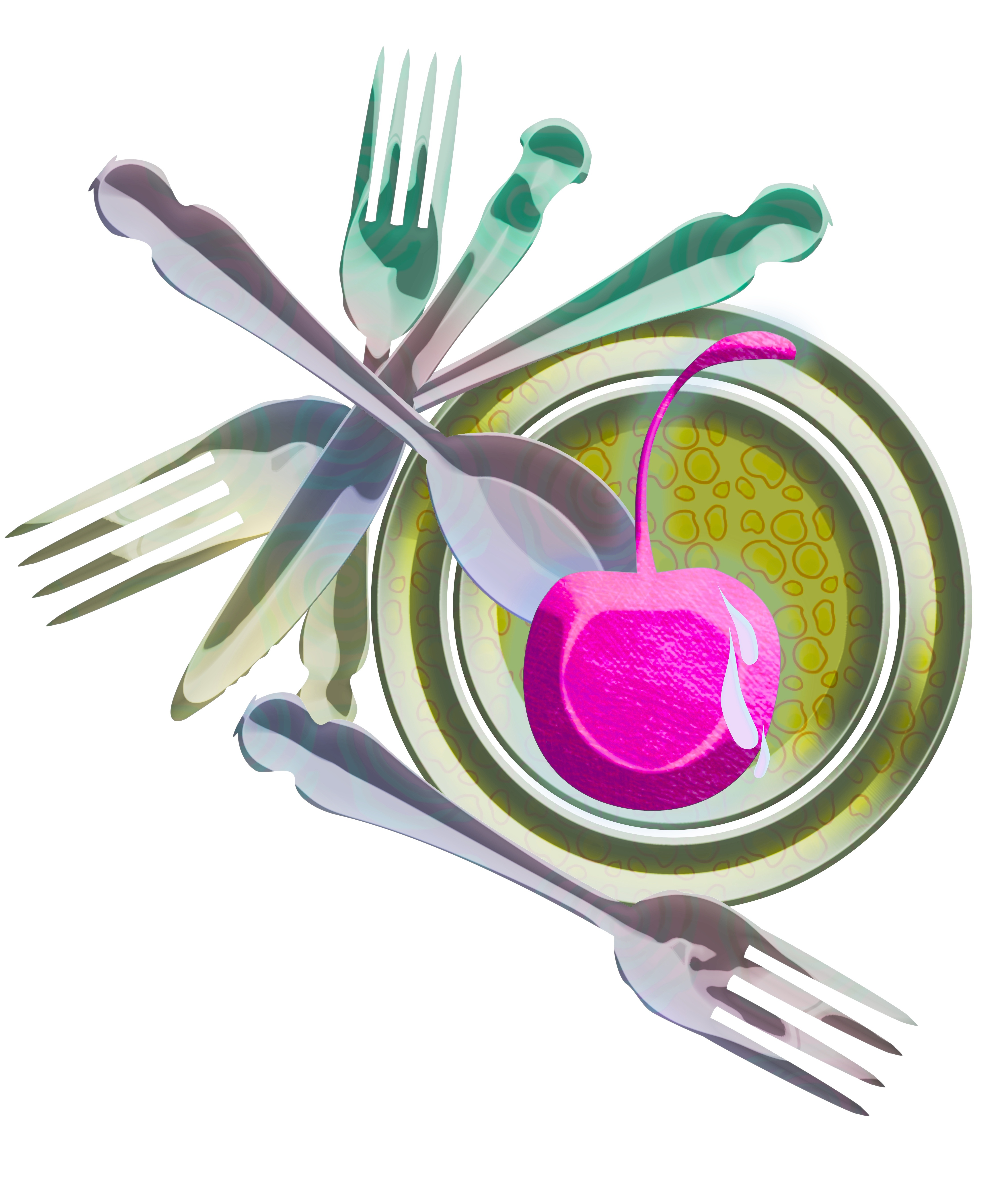 Cutlery on white background free image download