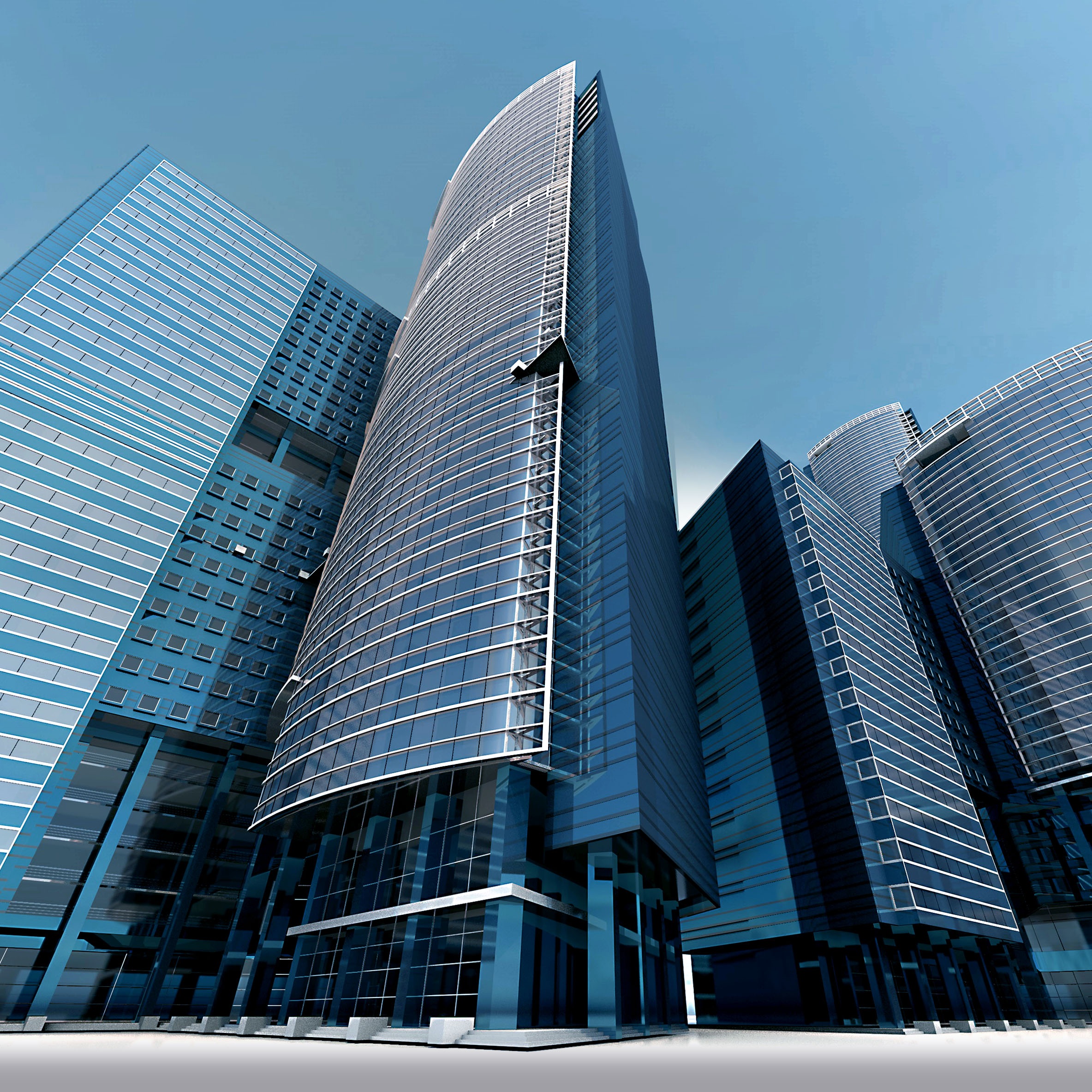 Skyline with the glass Skyscrapers free image download