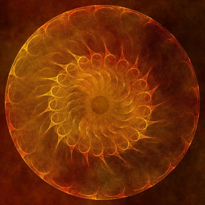Round fractal in warm, digital art free image download