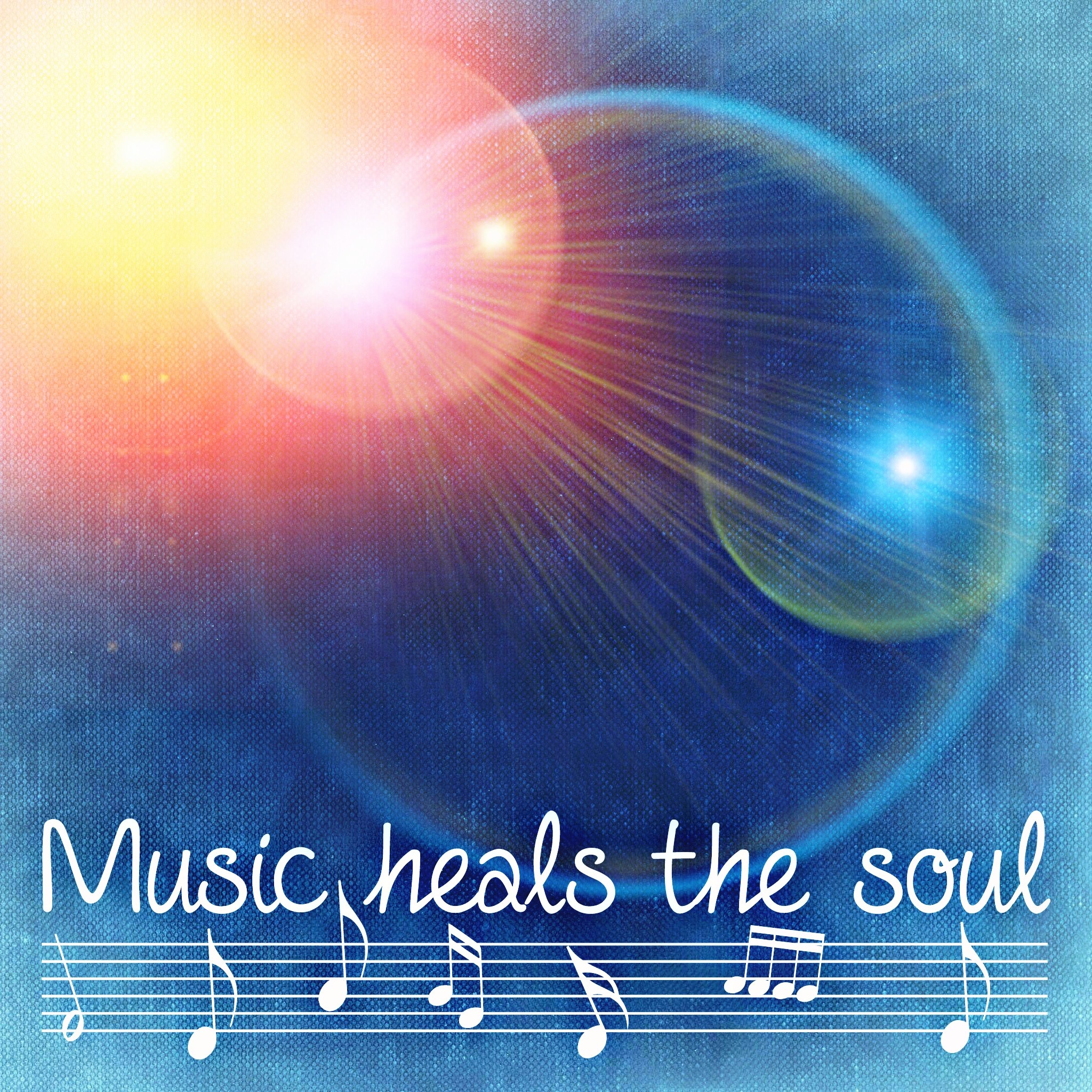 Music heals soul, abstract colorful drawing with notes free image download