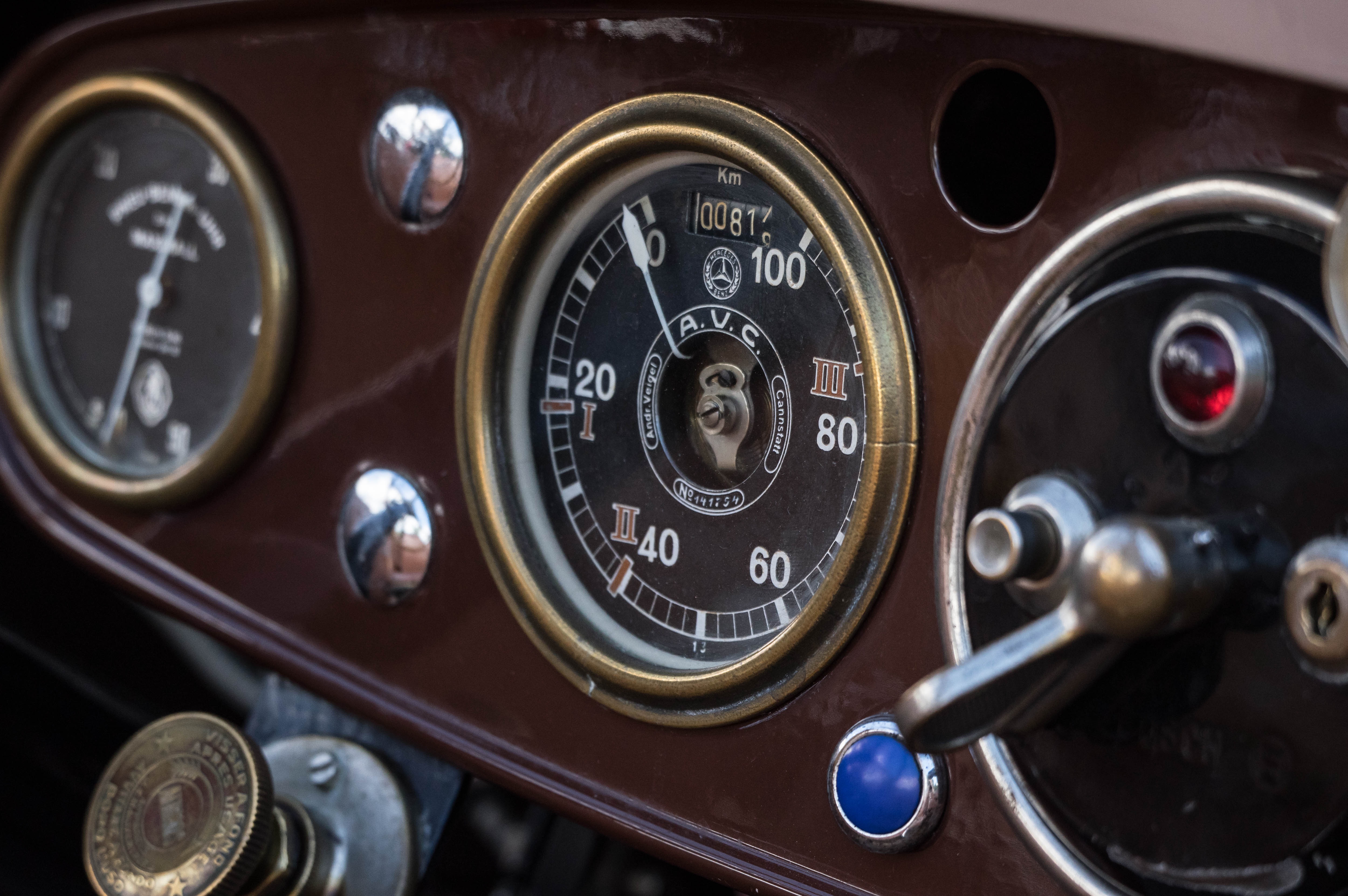 Dashboard of an old retro car free image download