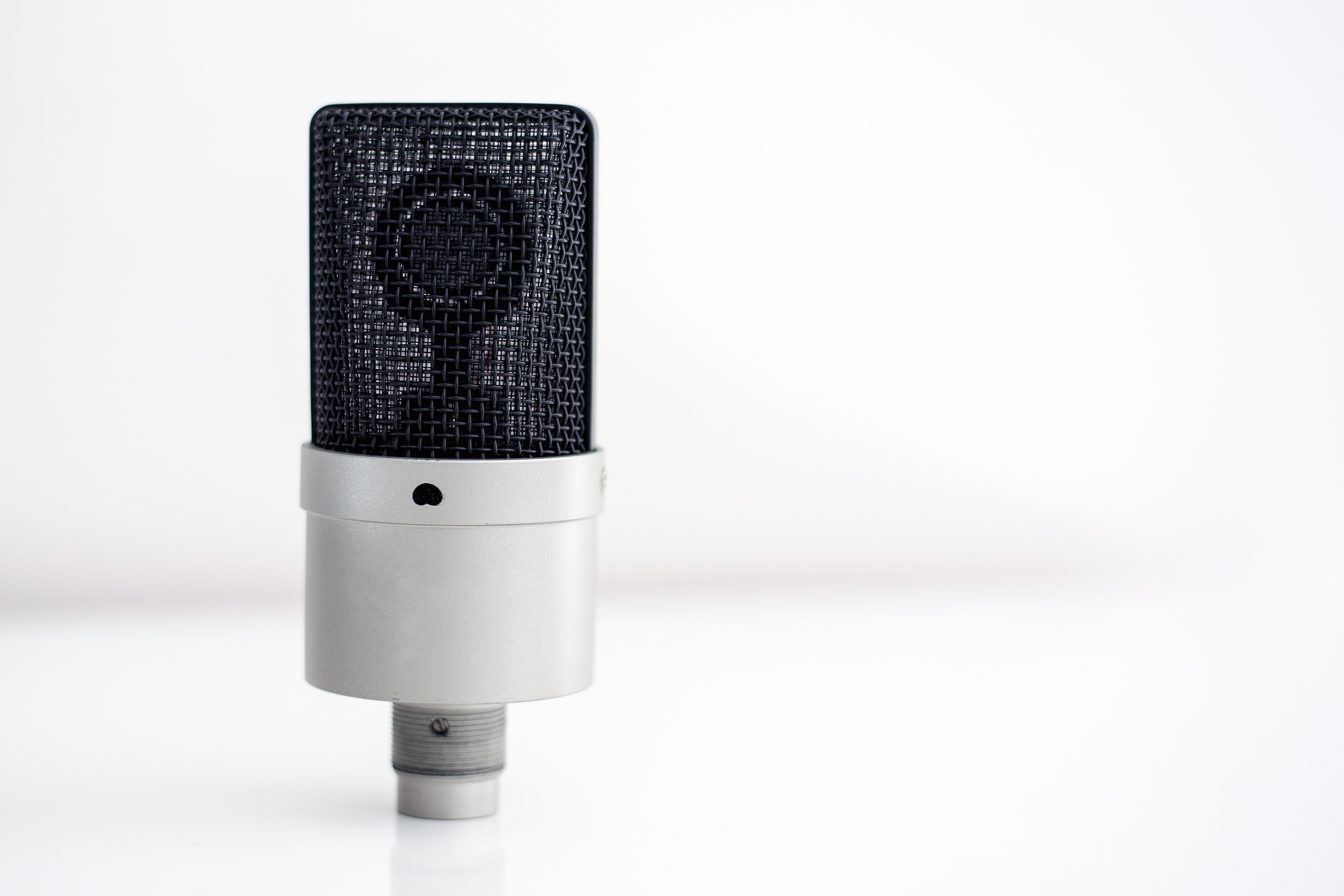 White studio microphone close up free image download