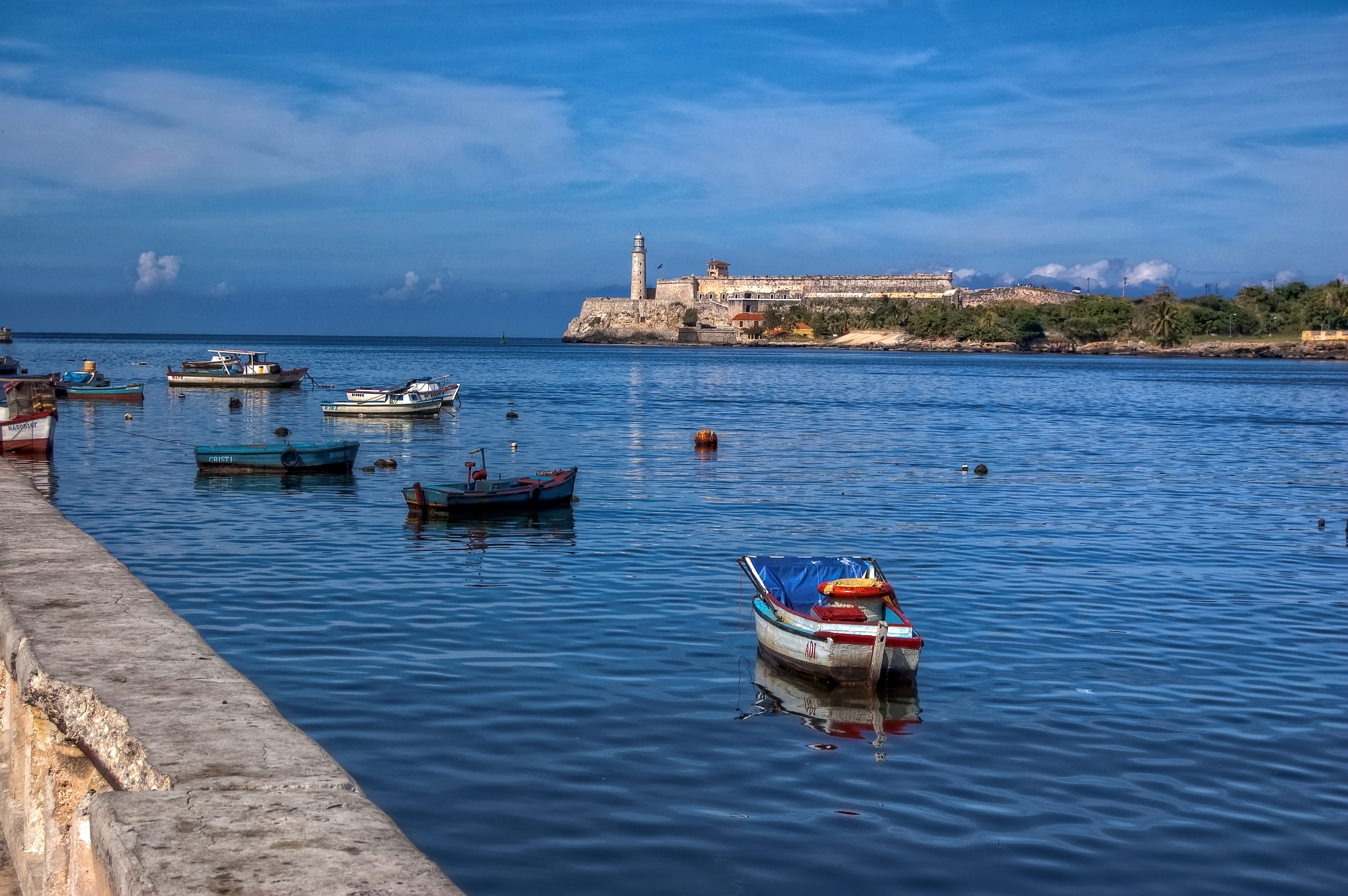 Boats in the harbor in cuba on a sunny day free image download