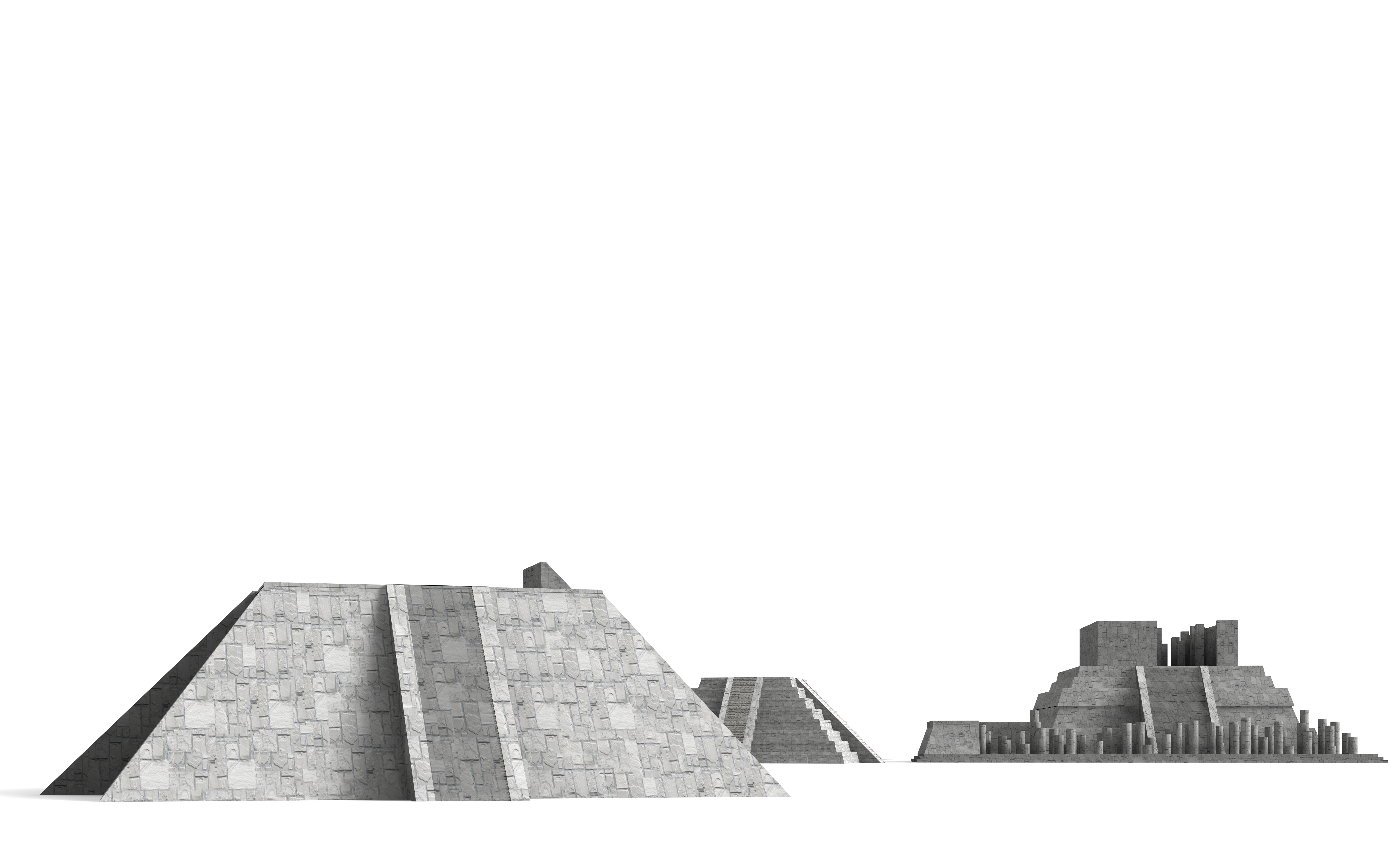 Mexican pyramids as 3d illustration free image download