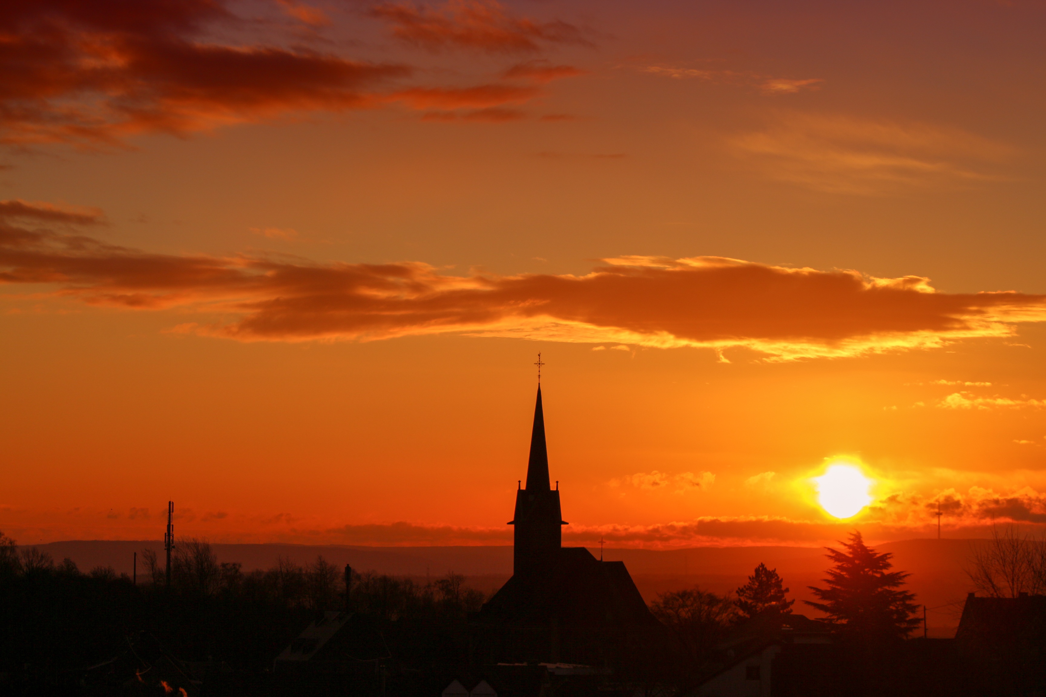 Red Sunset Landscape free image download