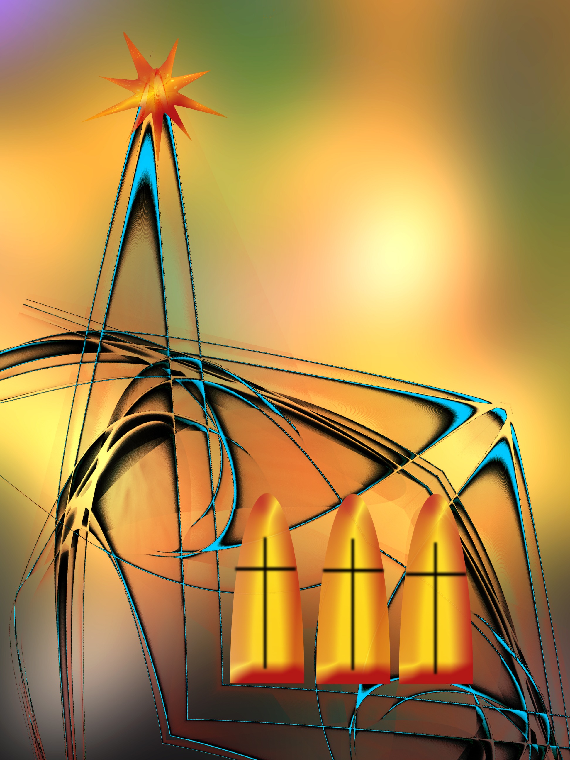Greeting card abstract church drawing free image download