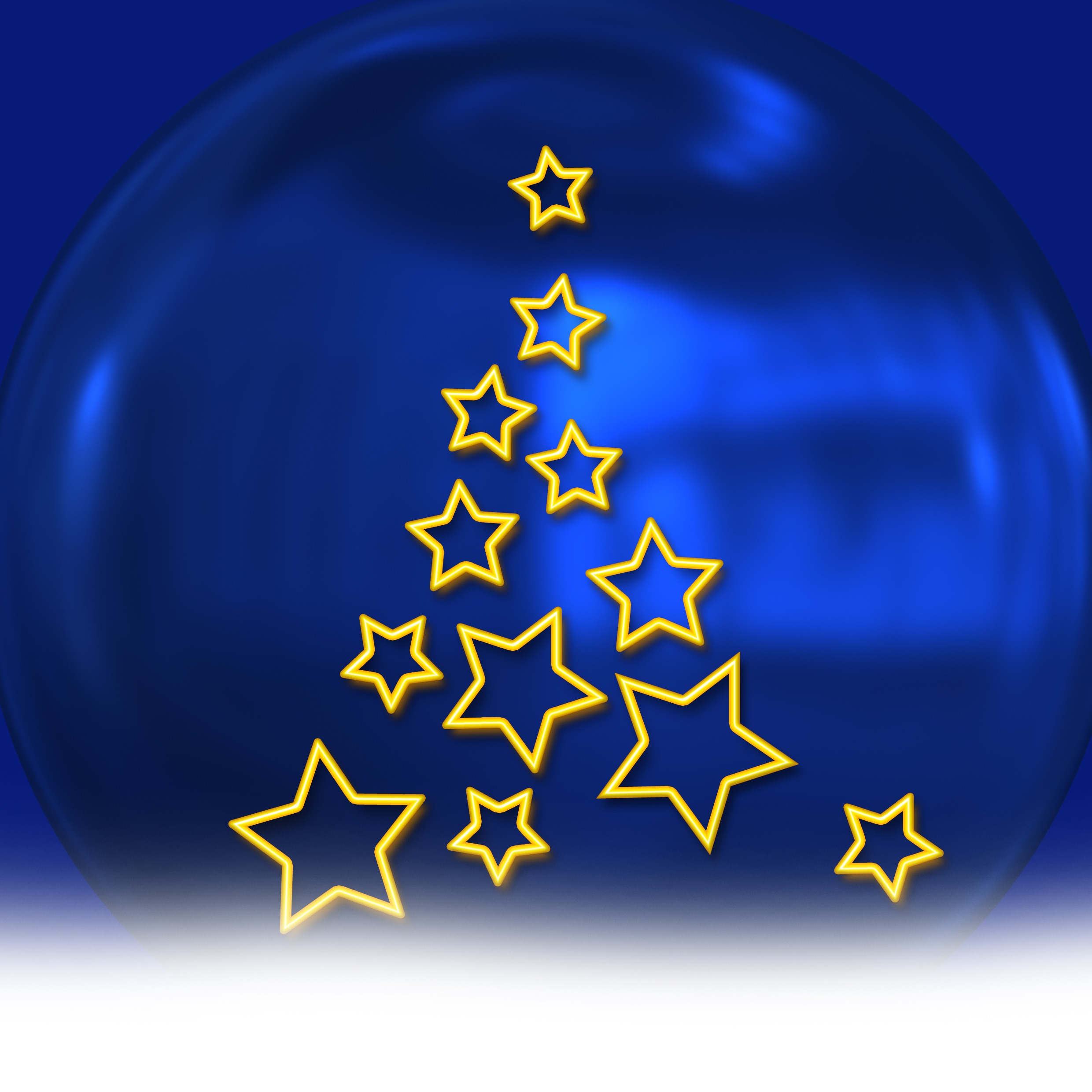 Advent stars christmas tree at blue blur background free image download