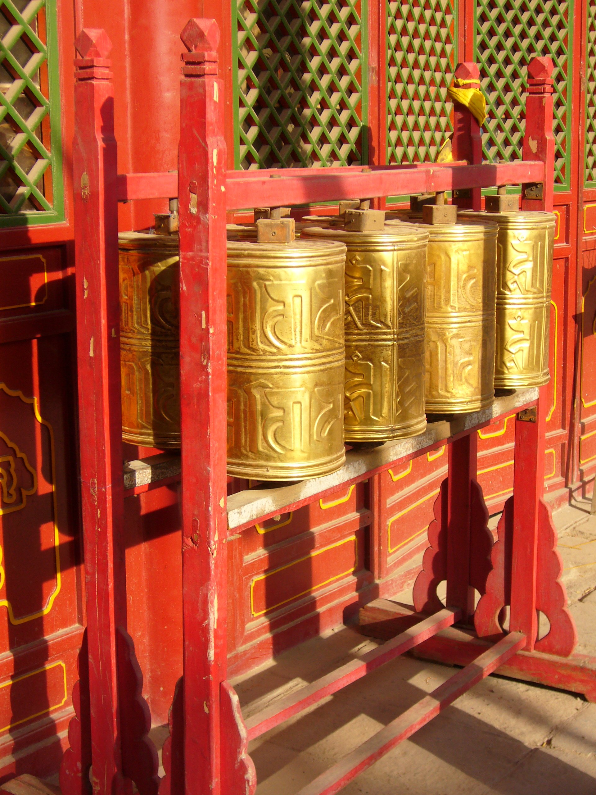 Golden and red Mantra in Monastery Tibet free image download