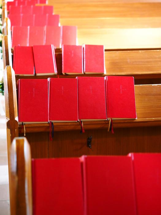 Red Song Books In Church free image download