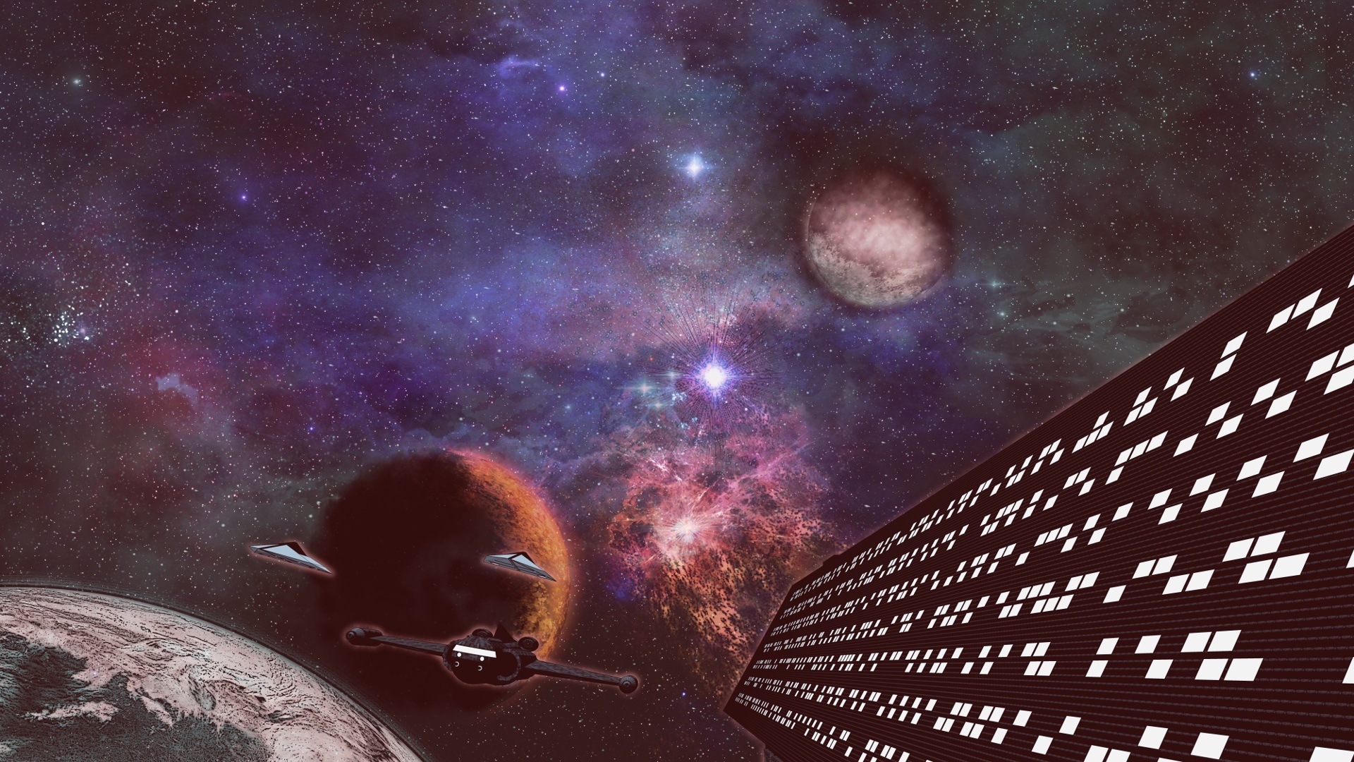 Science fiction universe as a drawing free image download