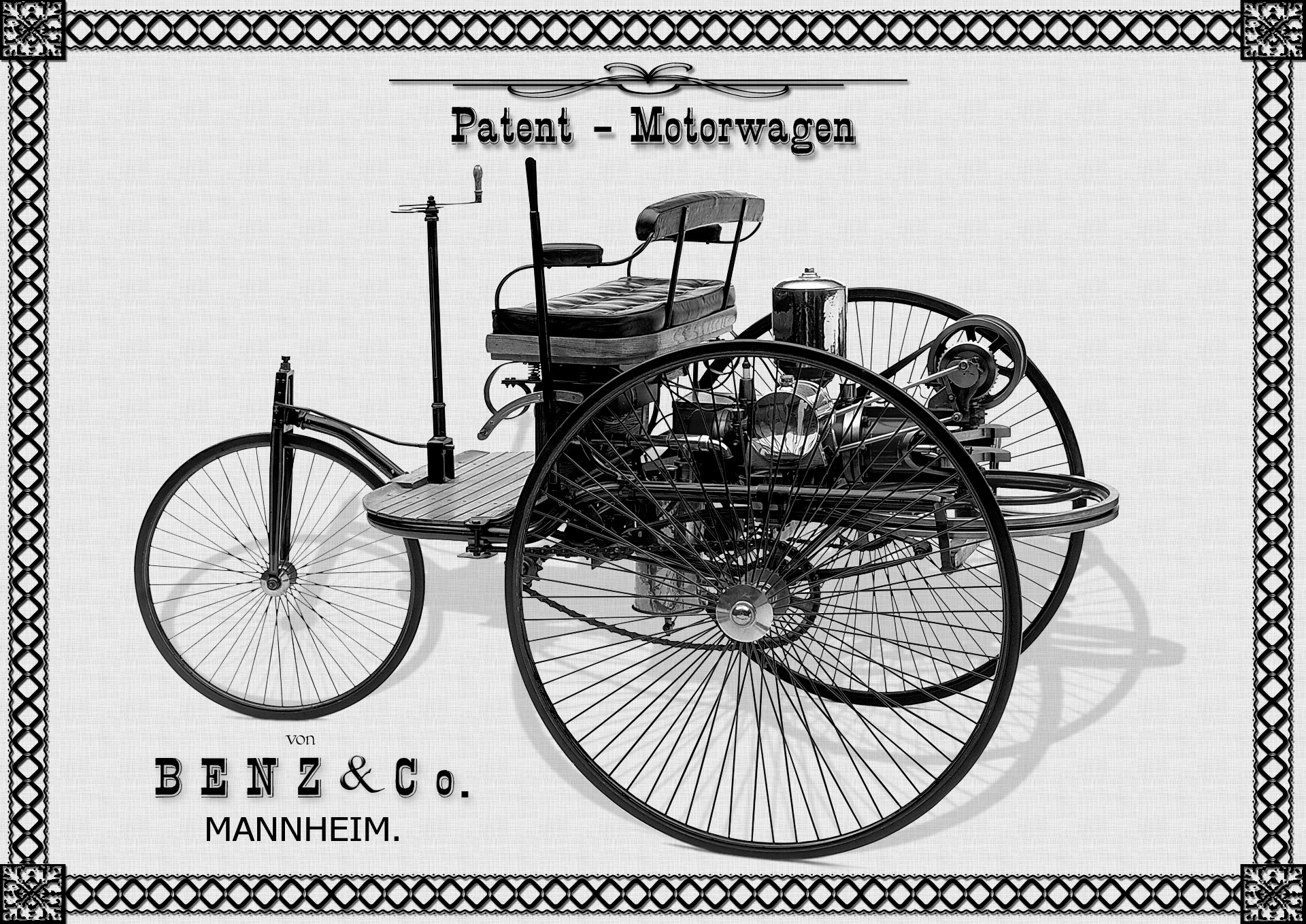 Mercedes benz oldtimer poster drawing free image download