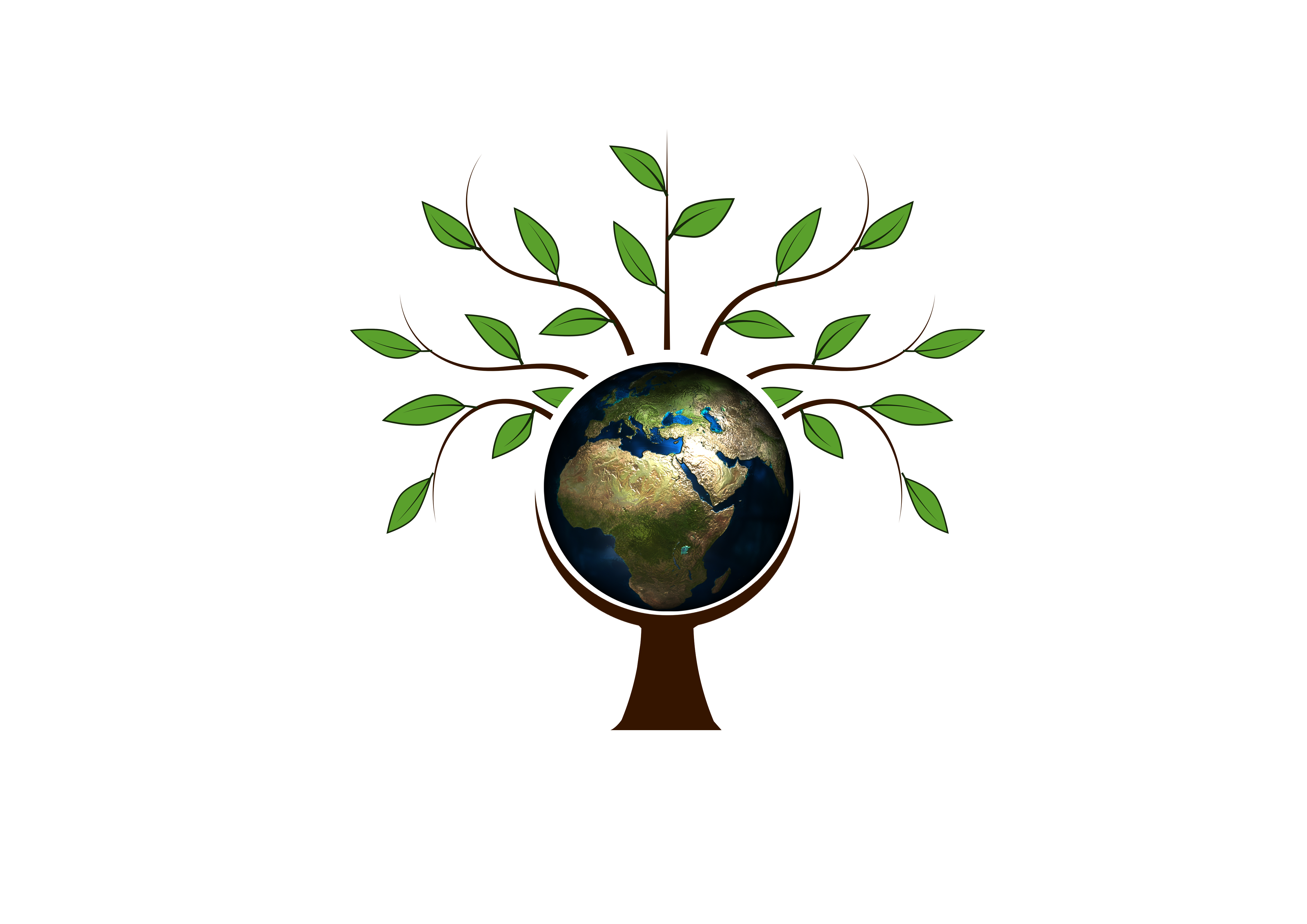 Tree world logo drawing free image download