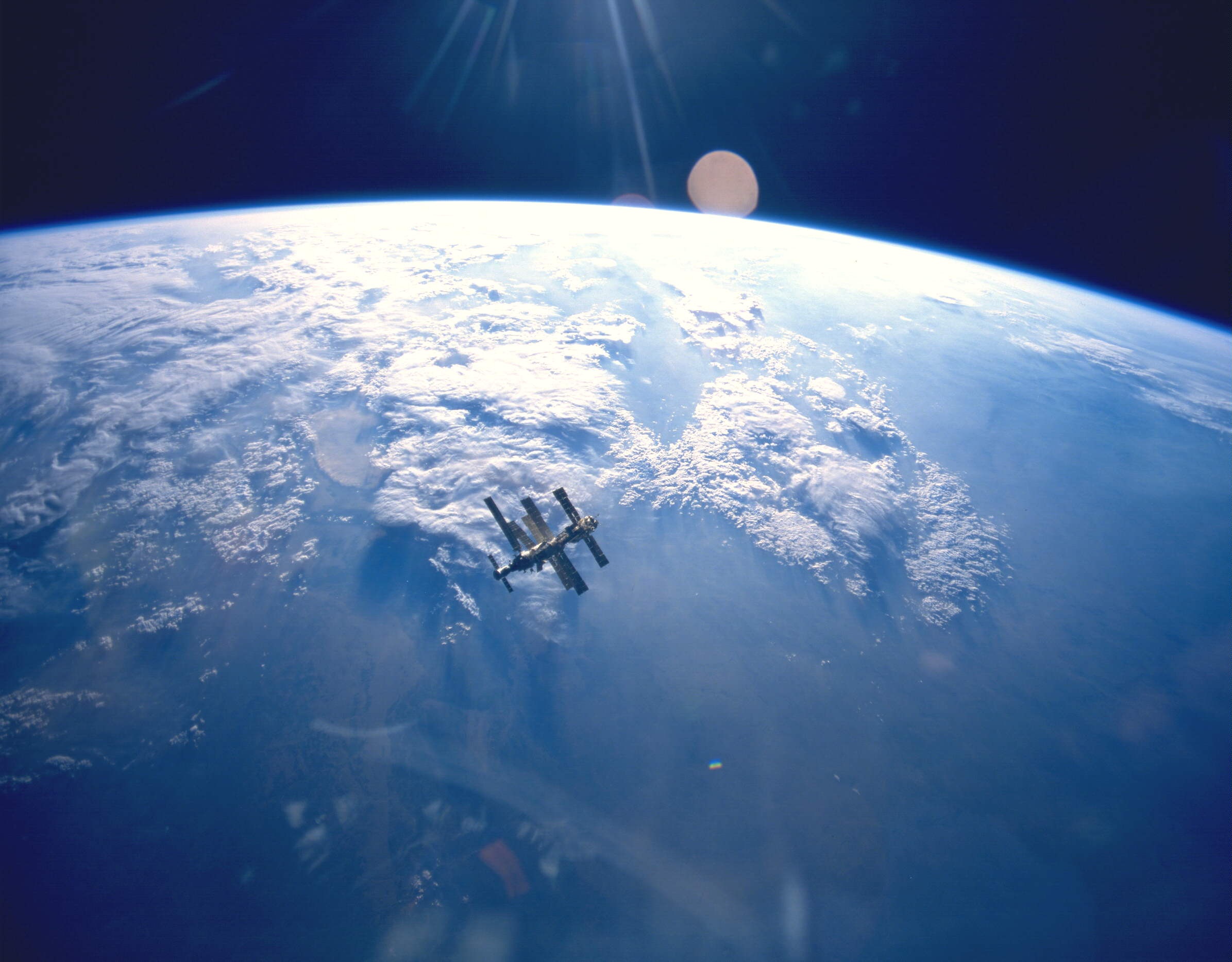 Russian space station on the background of planet Earth free image download