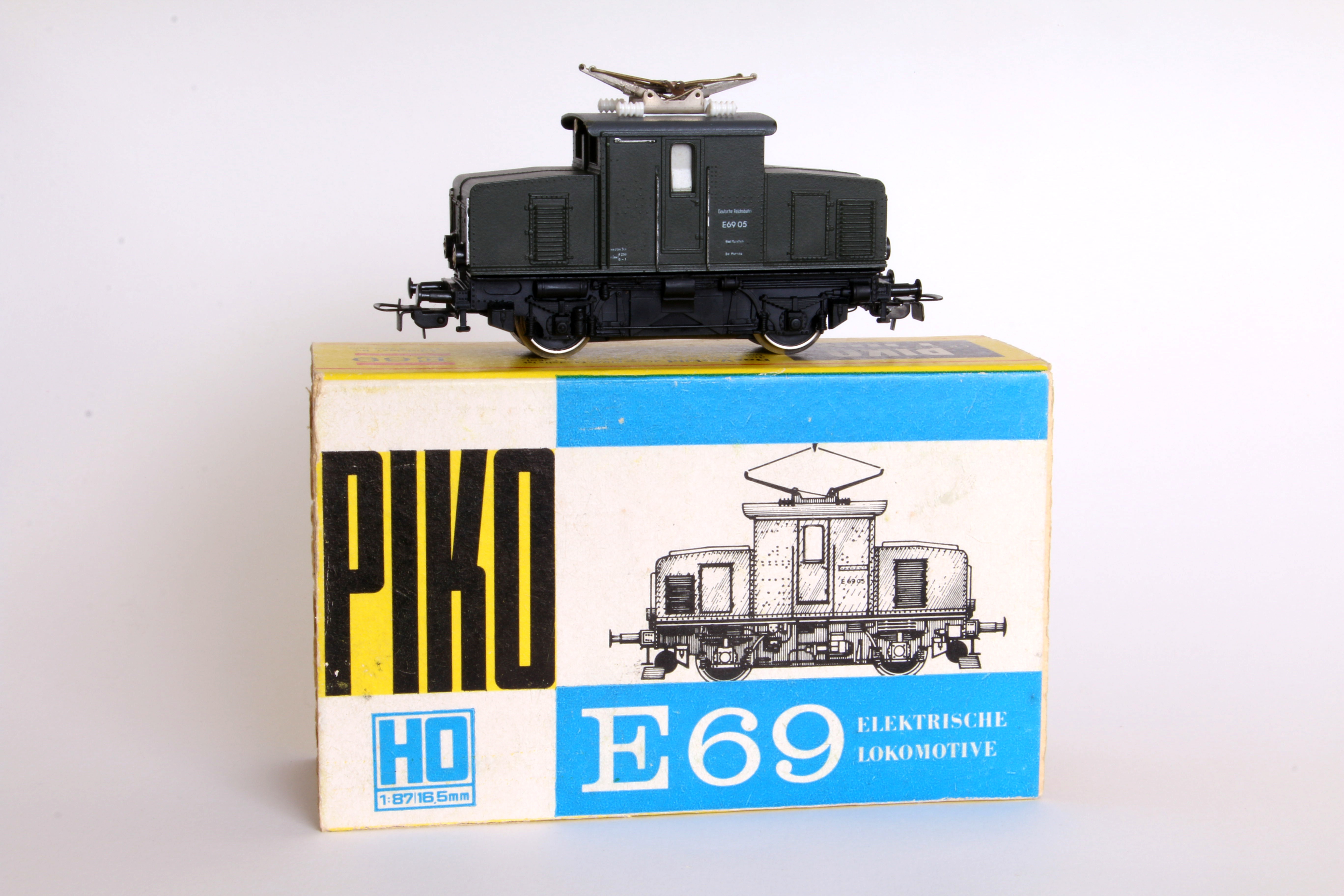 Piko model railway, on the colorful box, at white background free image ...
