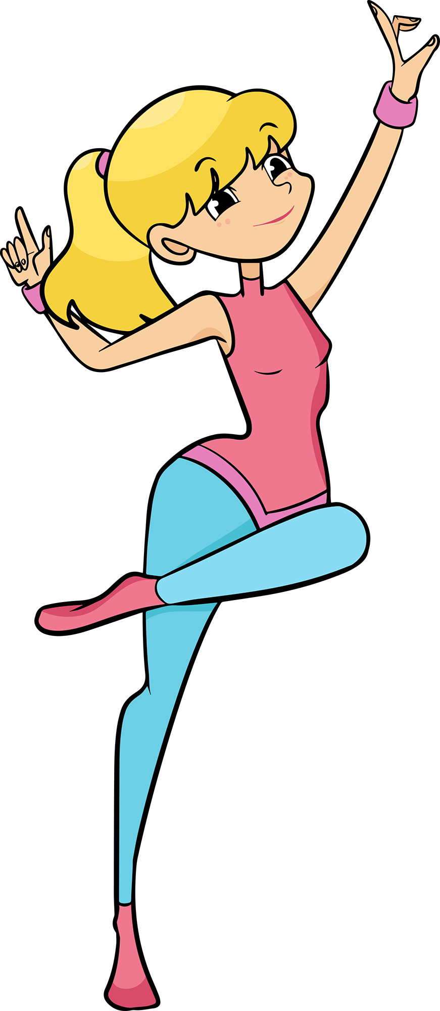 Cartoon young girl dancing free image download