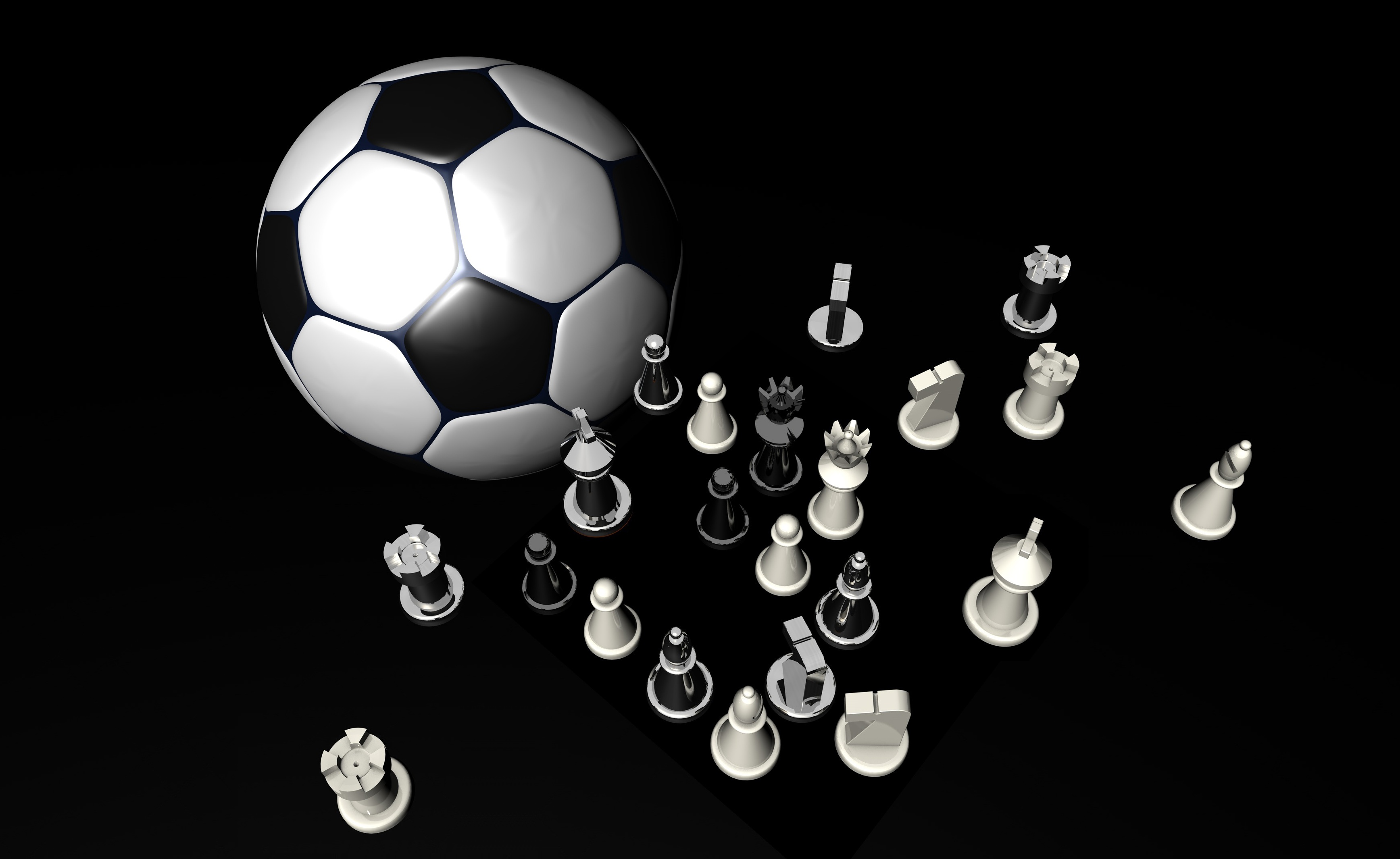Chess figures and football ball graphic free image download