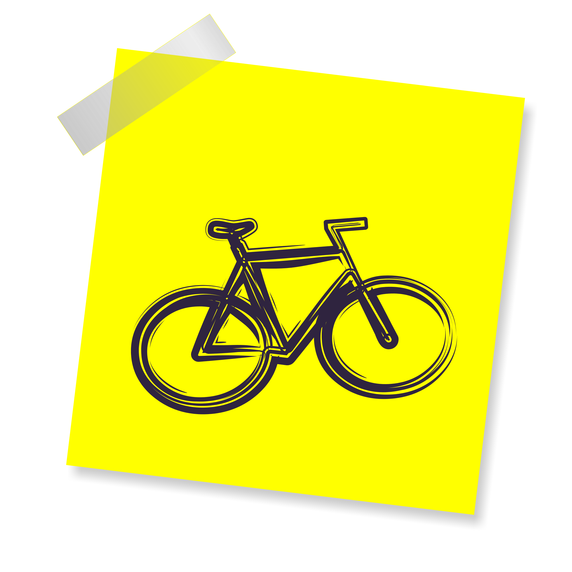 Bicycle yellow sticker free image download