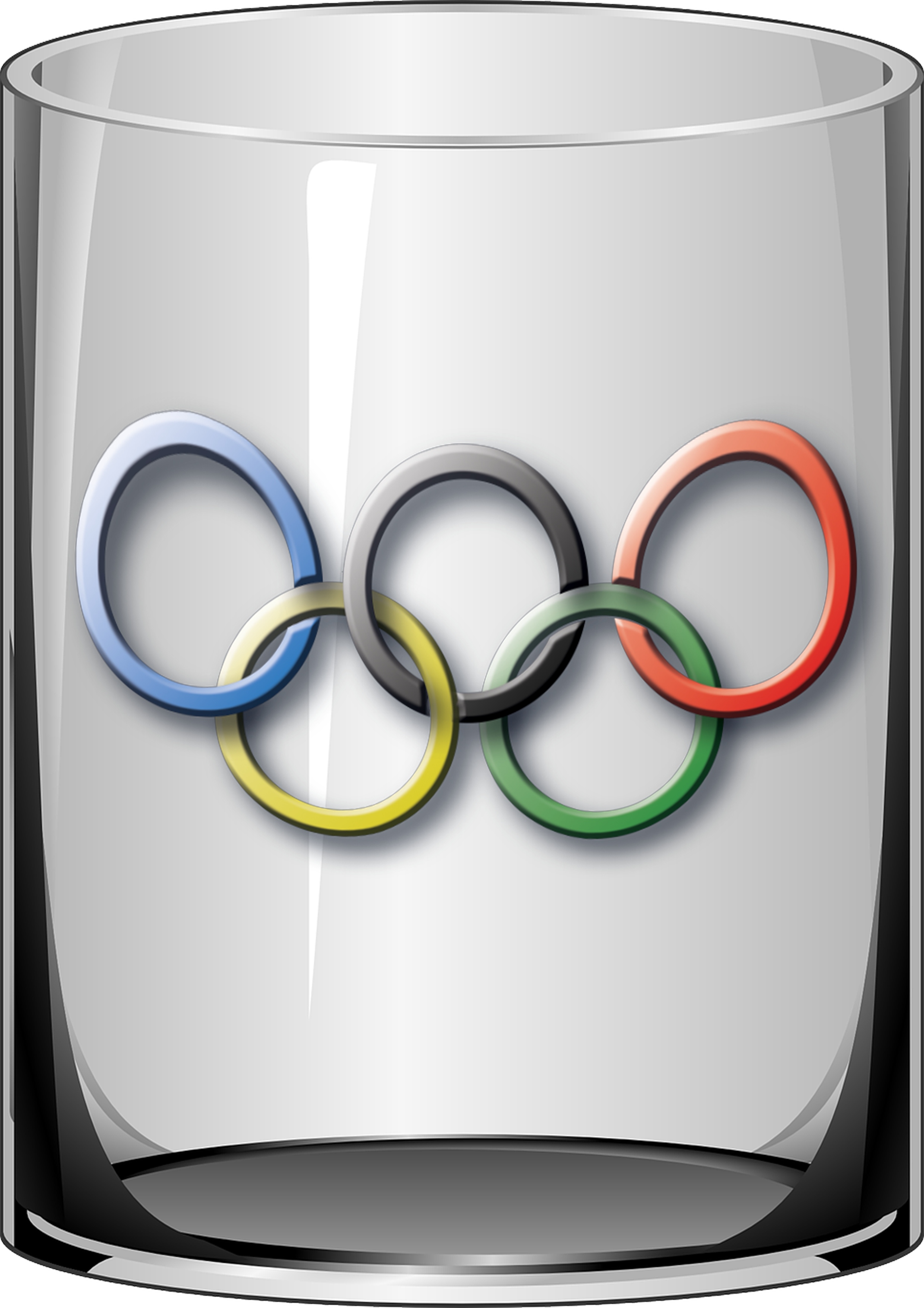 Shiny glass with colorful Olympics circles, clipart free image download