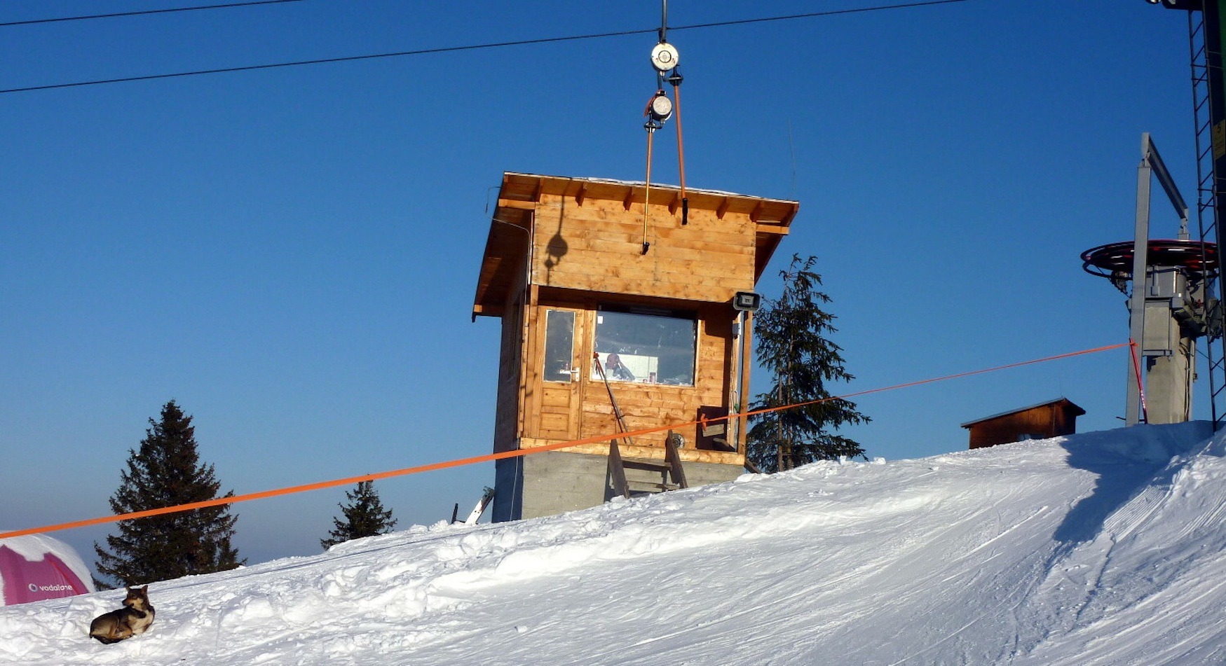 Landscape of Winter Snowy mountain hut free image download