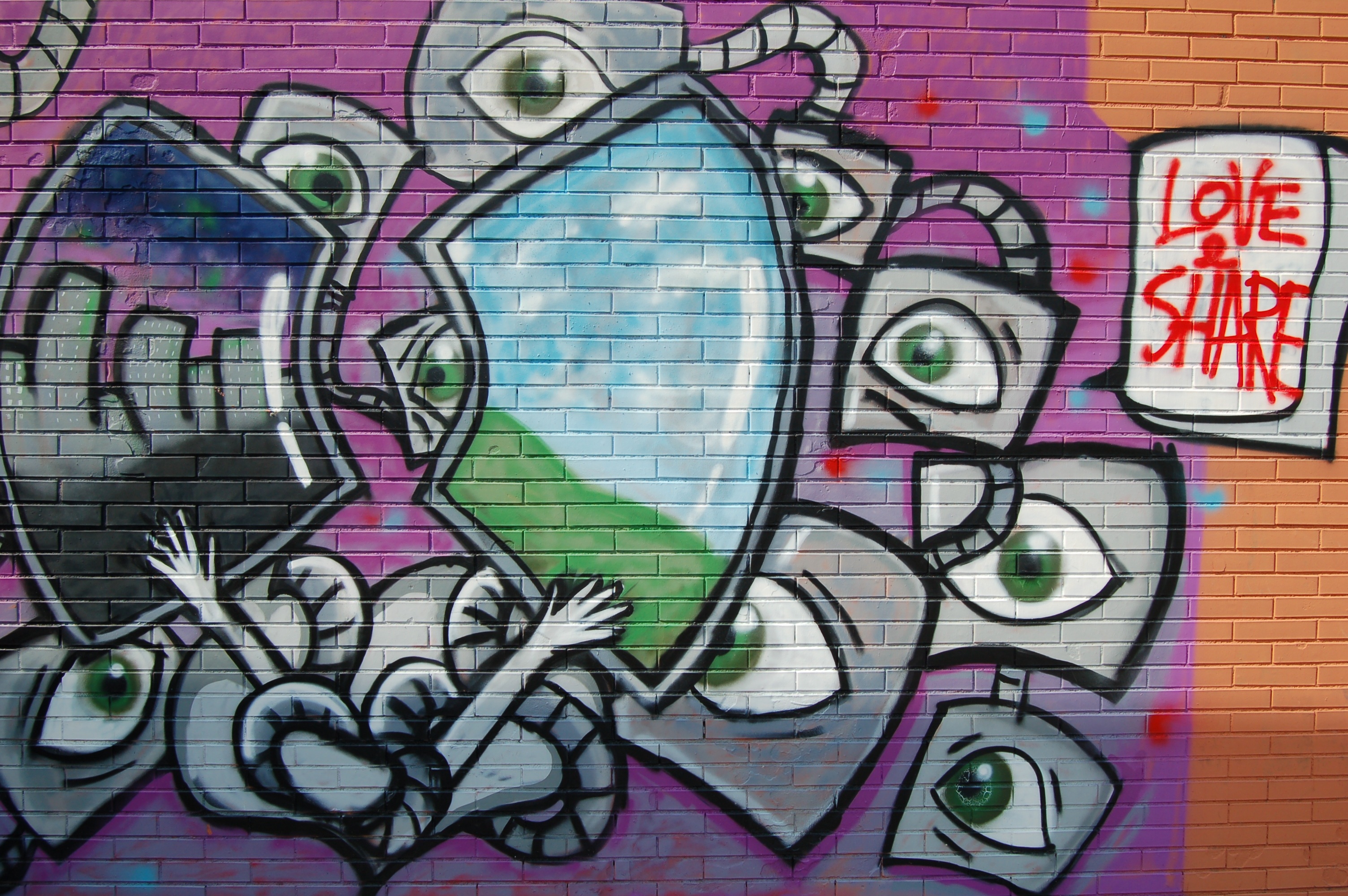 Brick Wall Graffiti Art Free Image Download