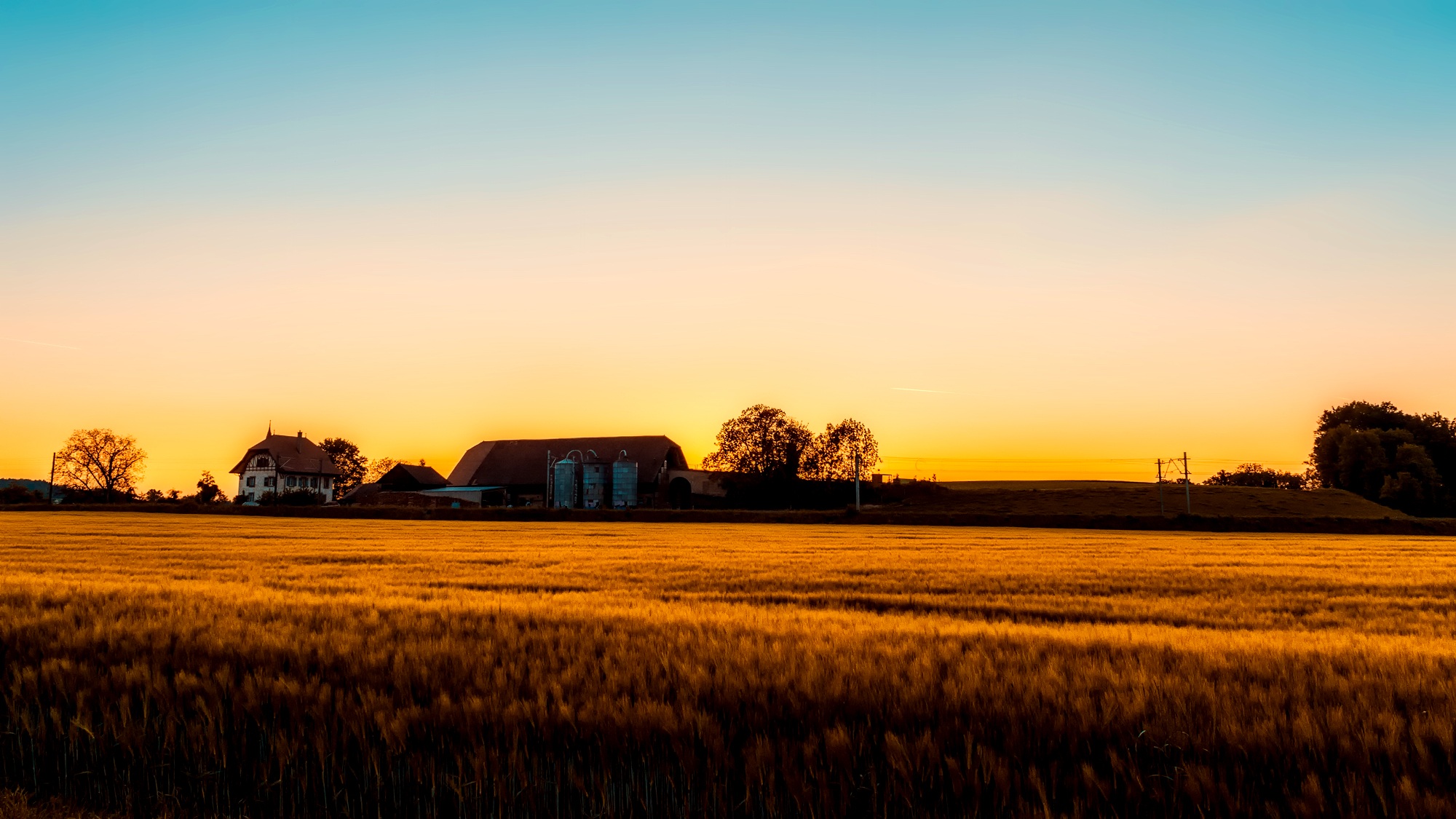 Farm at Sunset Dusk free image download