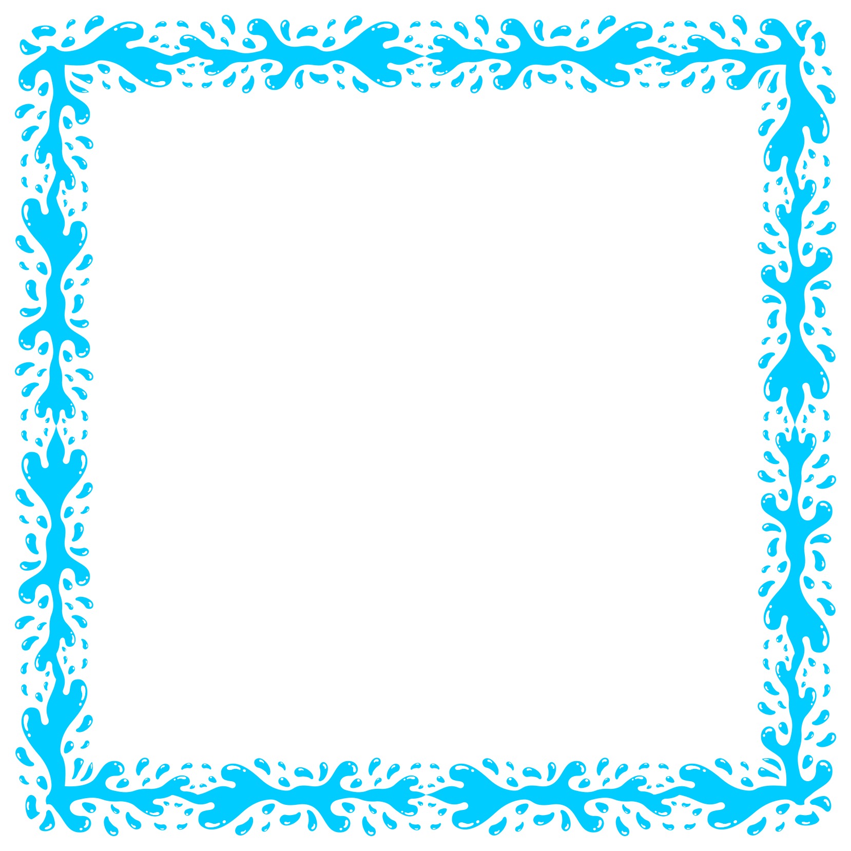 Abstract aqua art border drips free image download