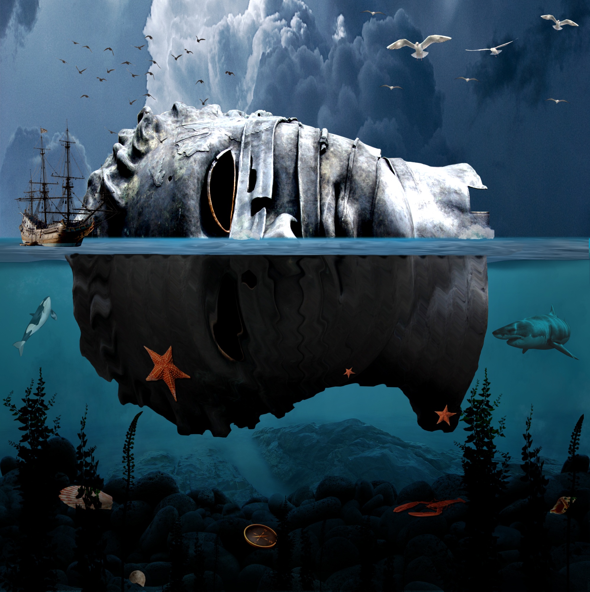 Underwater Statues Ships Treasure hunt free image download