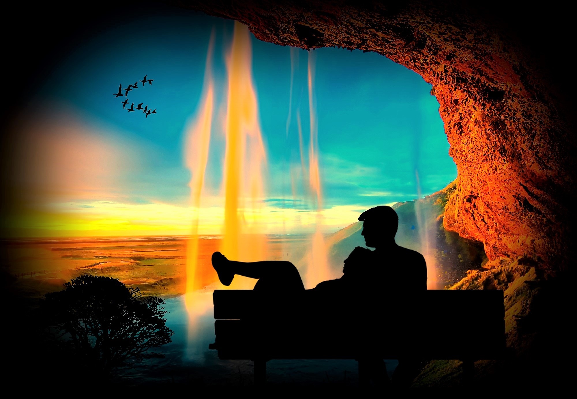 Illuminated Dusk Flare-Up free image download