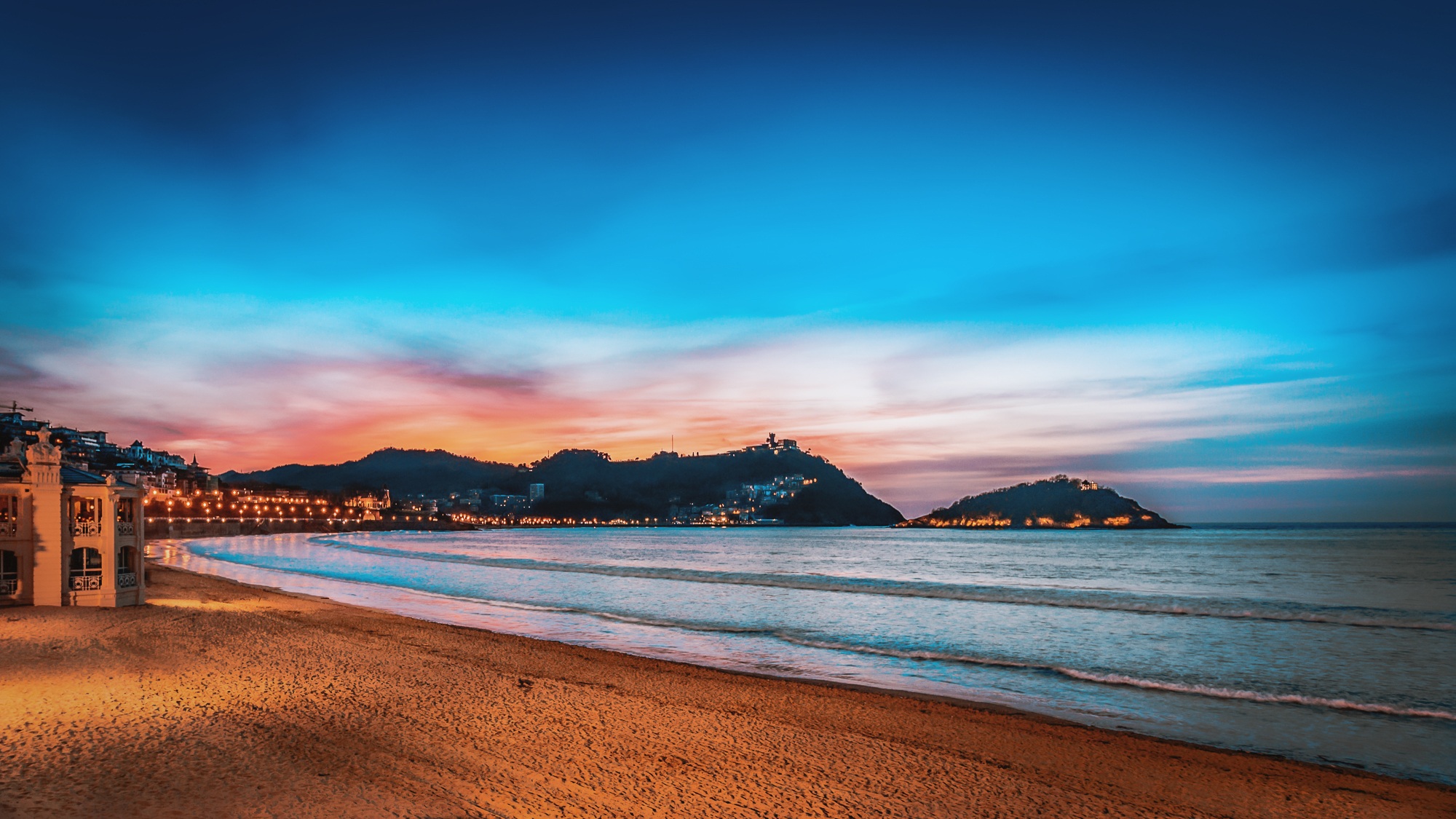 San Sebastian Sunset Beach free image download