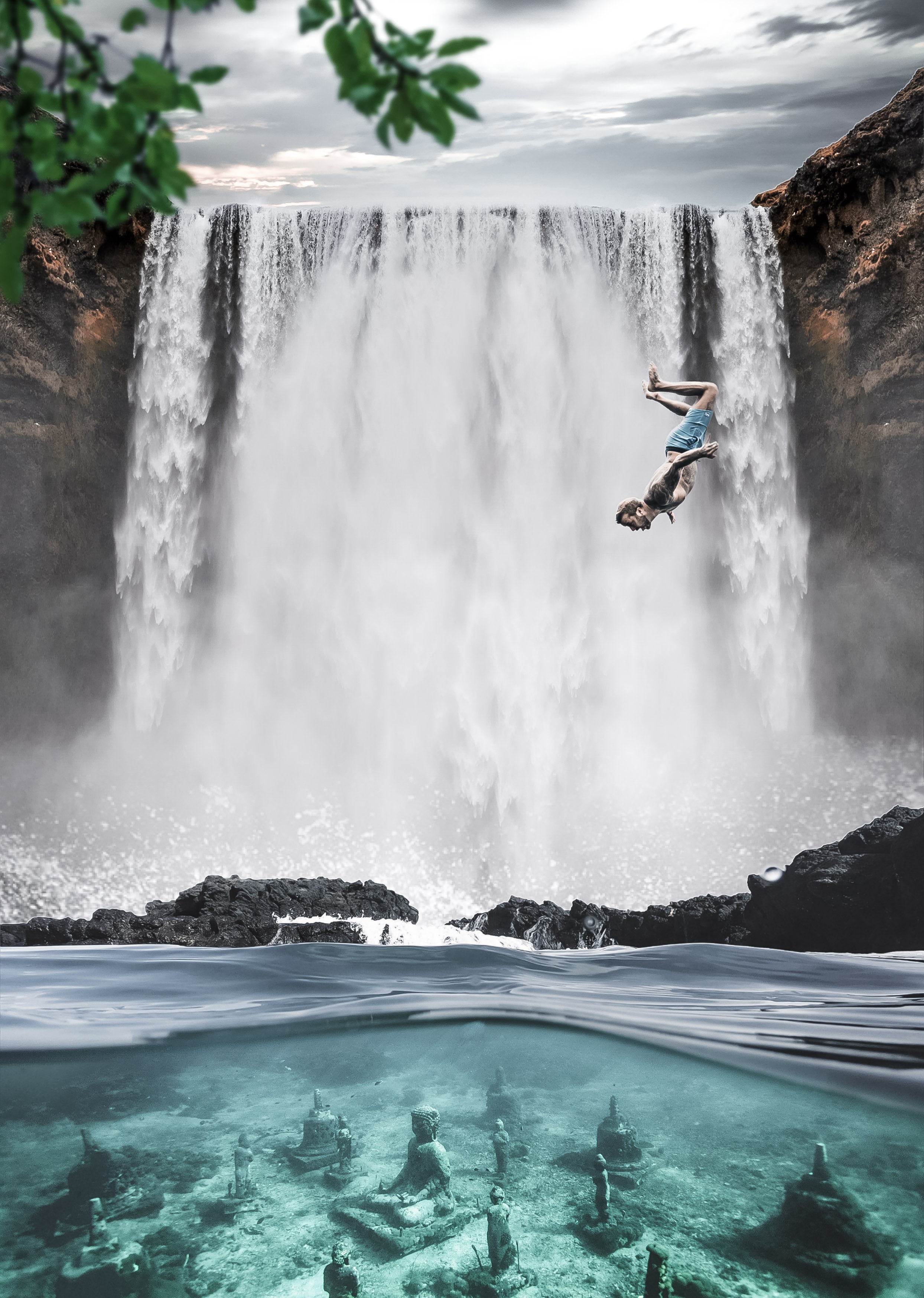 Waterfall Underwater free image download
