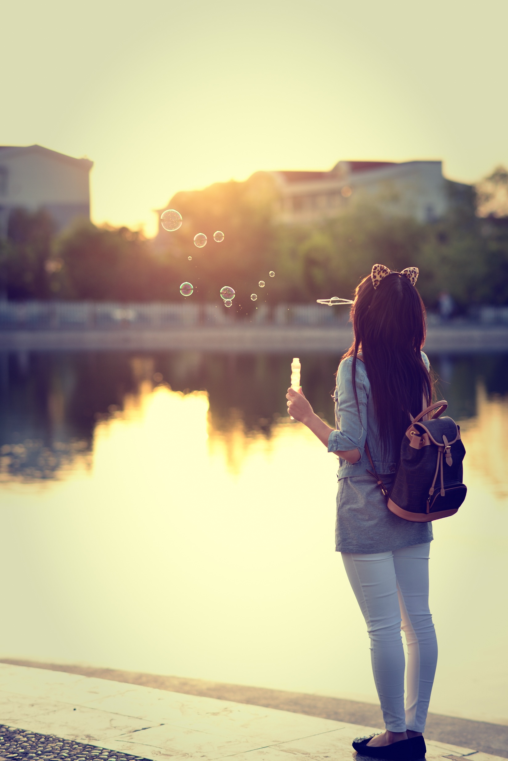 Bubble Sunset free image download