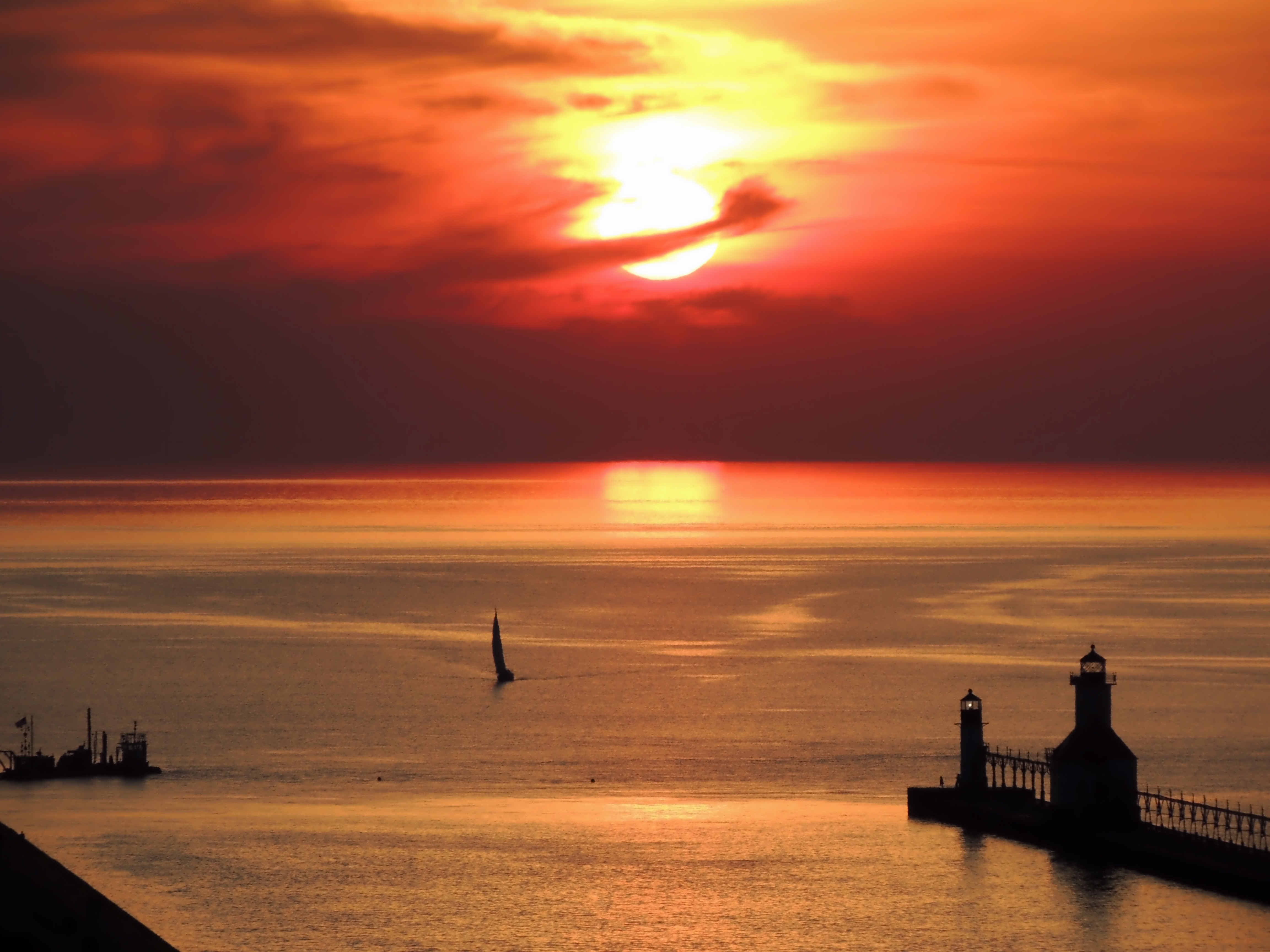 Lake Michigan Sunset Sky free image download