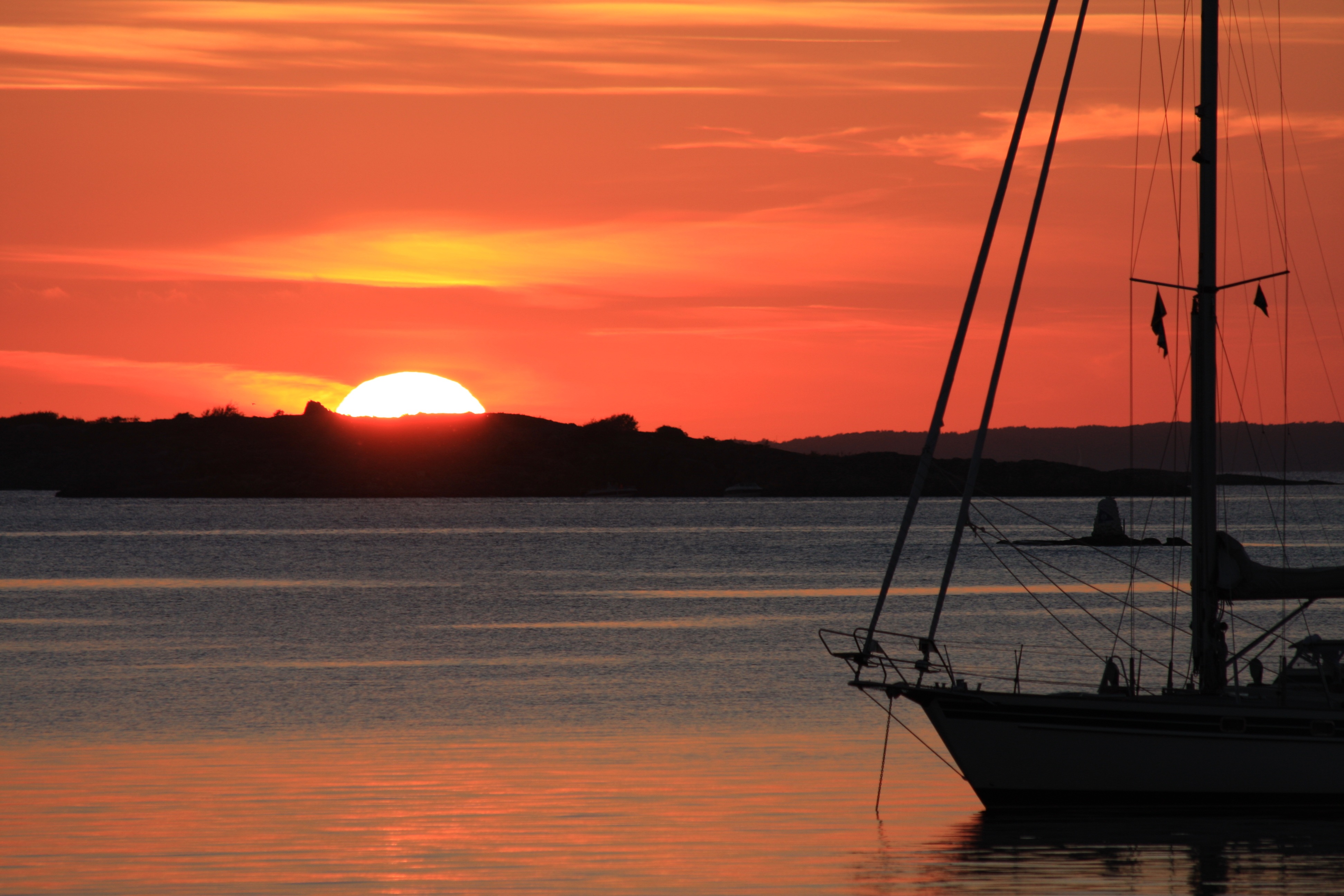 Sunset Sailing Vessel Sea free image download