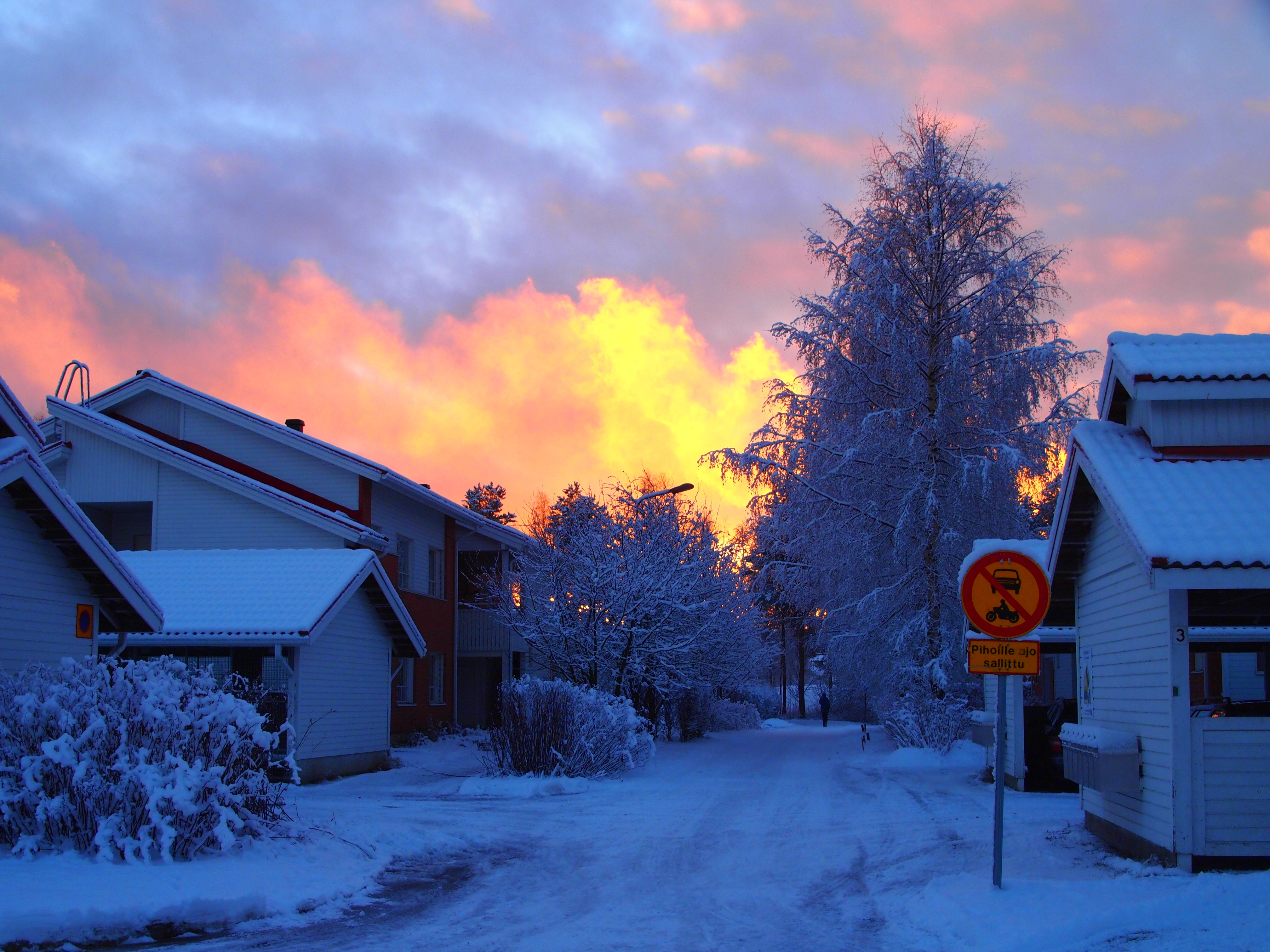 Street of a small town in Finland free image download