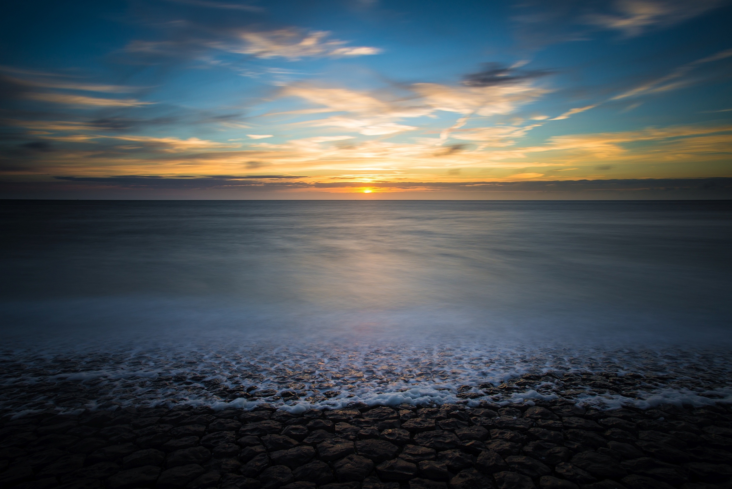 Sunset Long Exposure Sea free image download