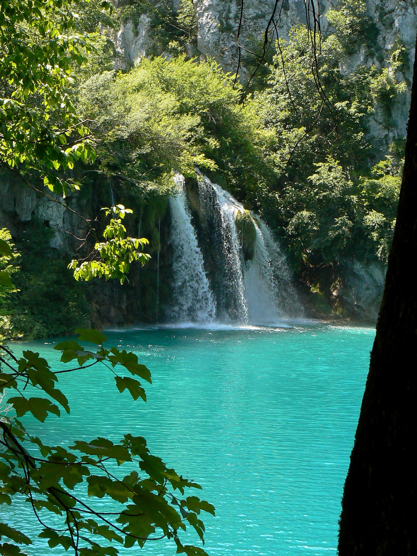 Cyan Waterfall Water free image download