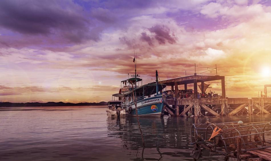 Sunset Boat Cloud free image download