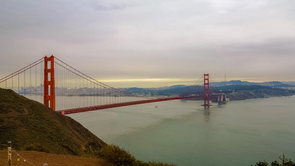 Long red bridge in california free image download