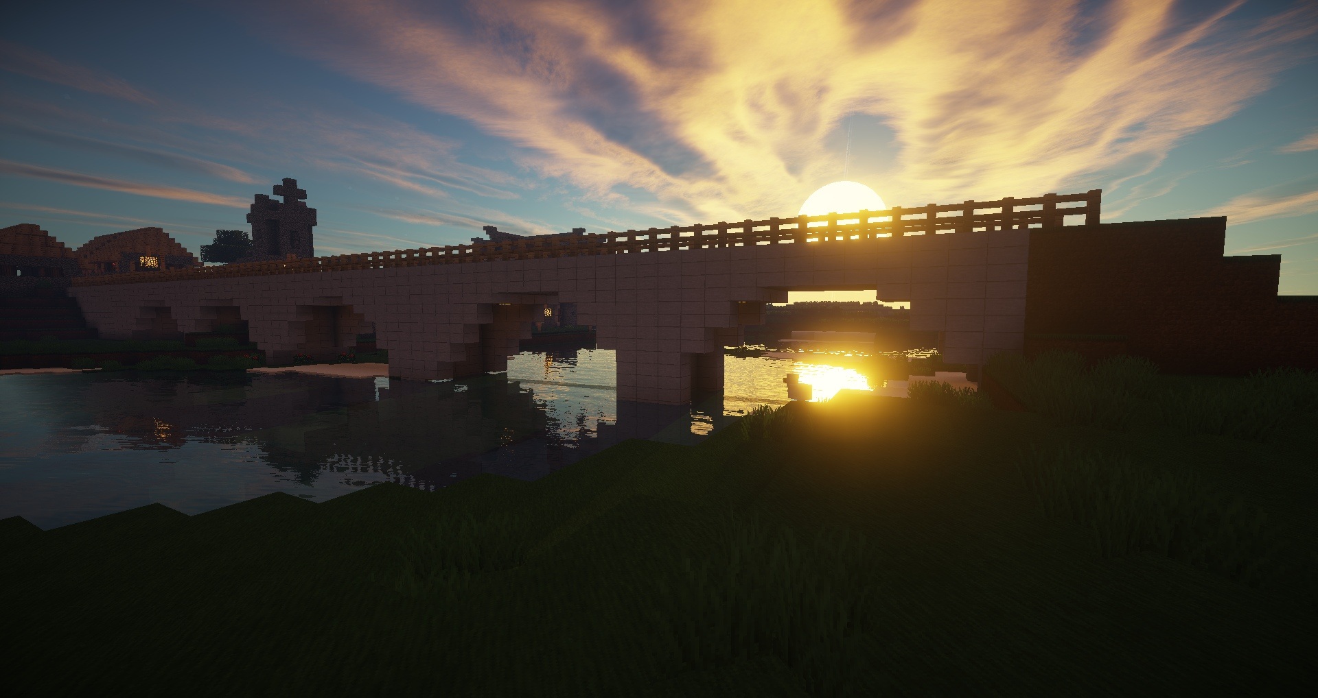 Minecraft bridge river stone free image download