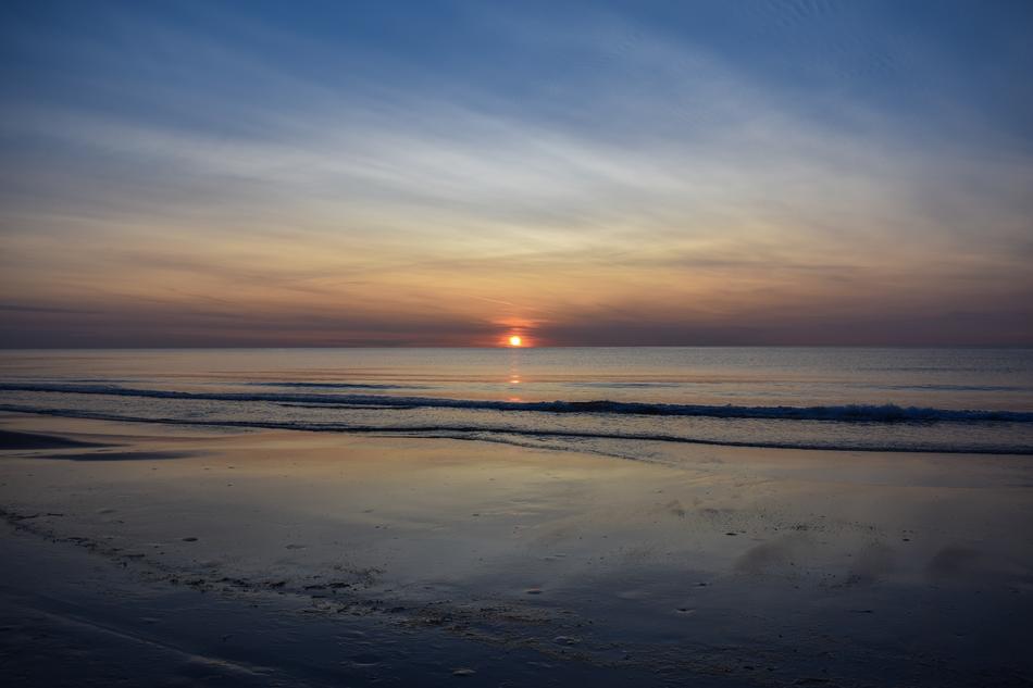 Sunset North Sea Beach free image download