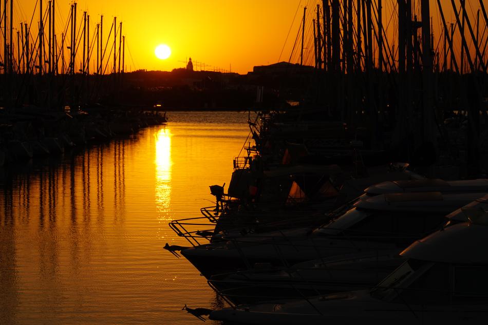 Sunset Port Marina free image download