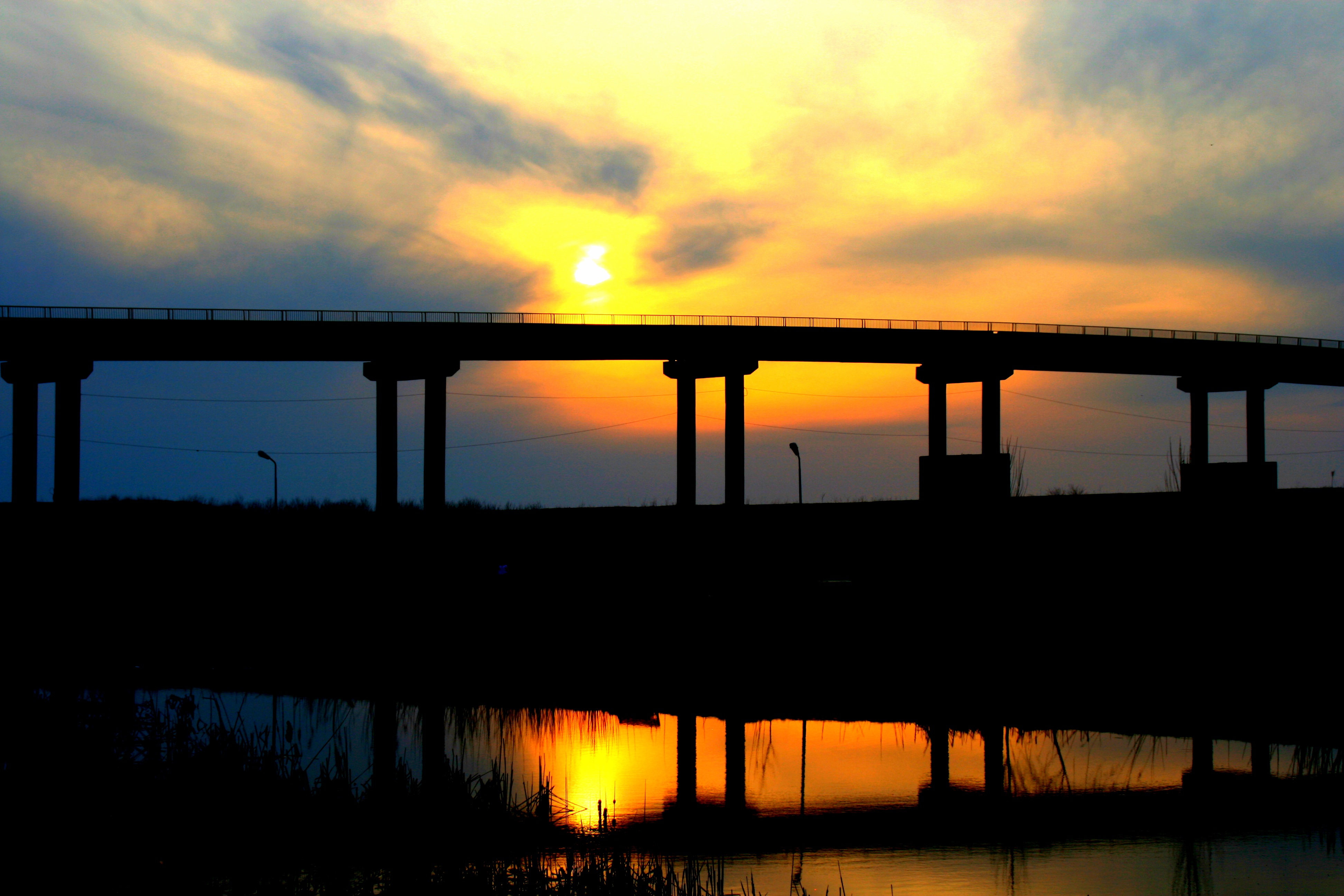 Bridge Sunset Water free image download