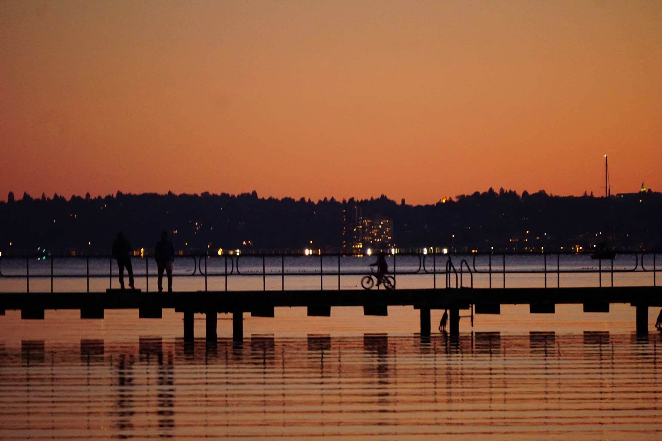 Sunset Lake Bridge free image download