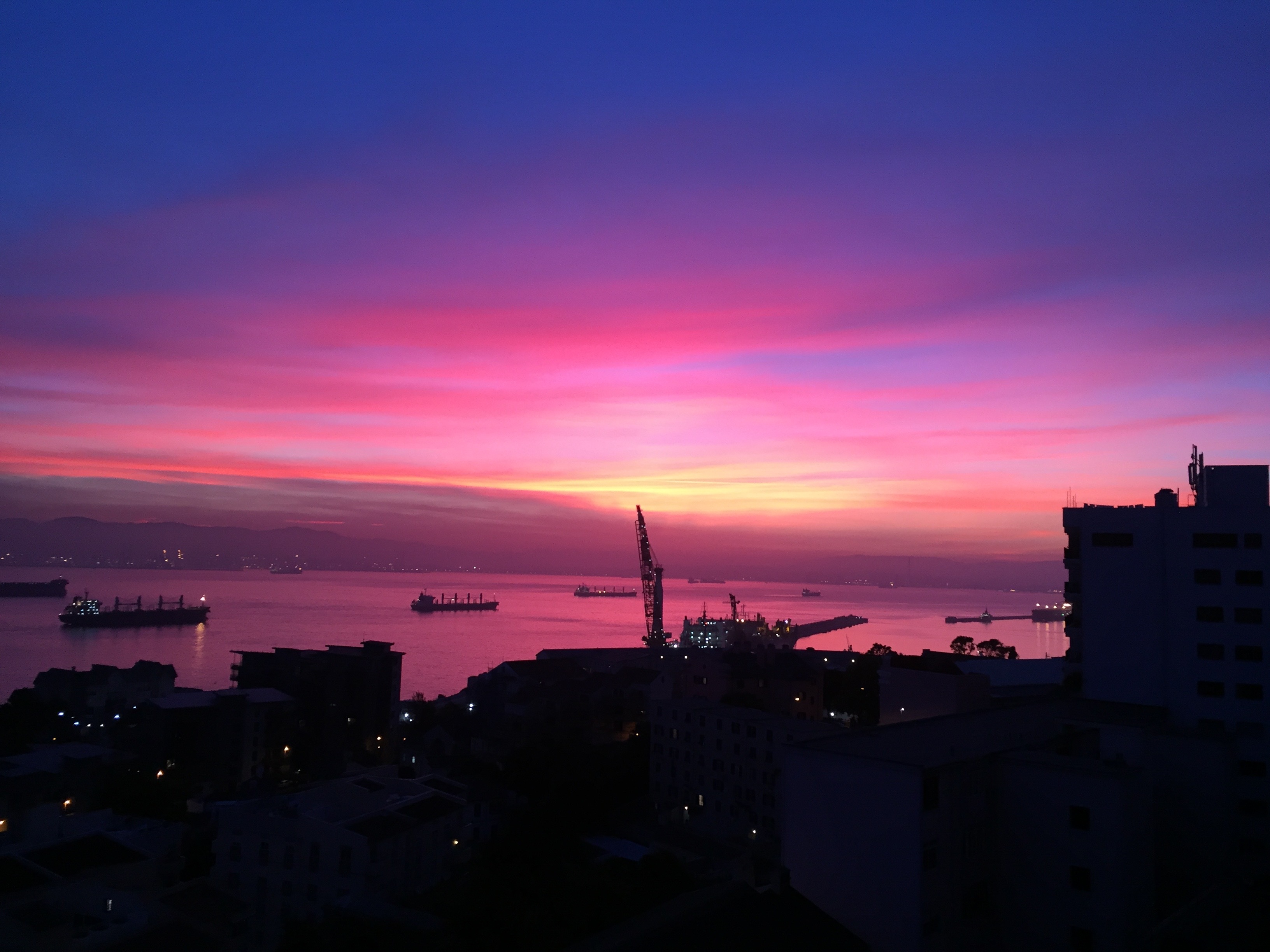 Sunset Gibraltar Sea free image download