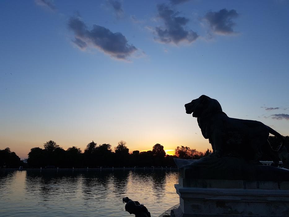 Sunset Lake Statue free image download