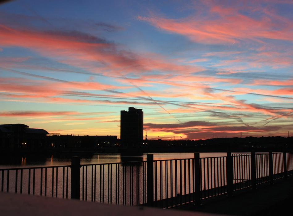 Sunset Harbor Jetty free image download