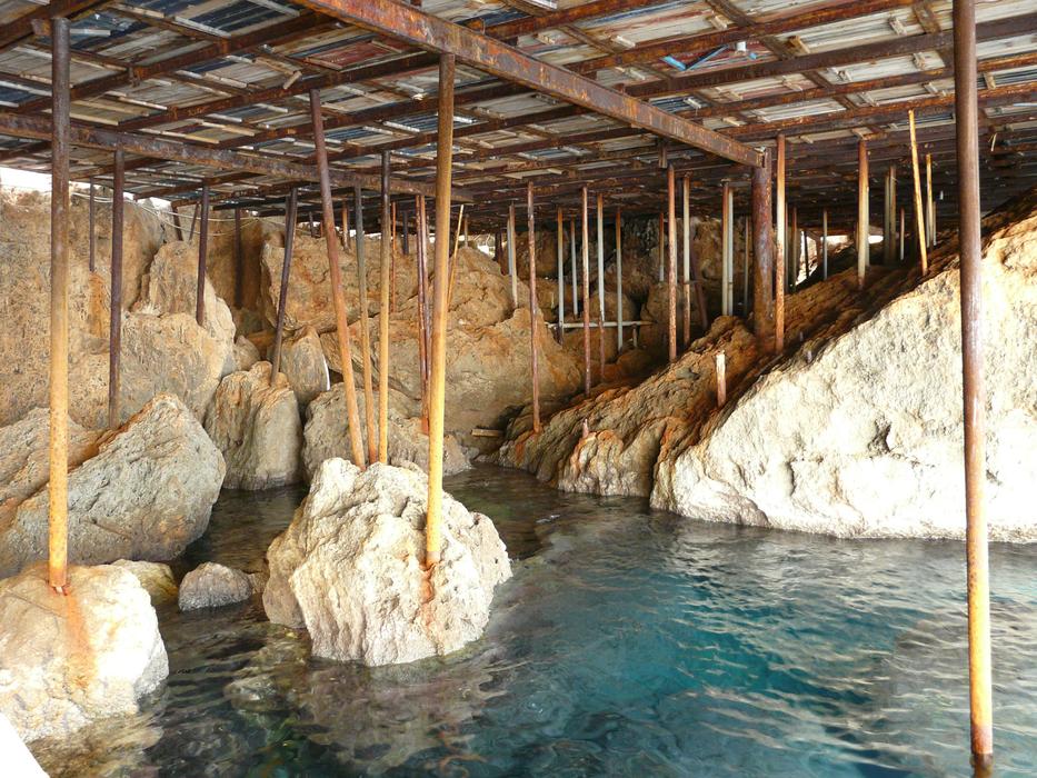 View from below the bridge at the rocks free image download