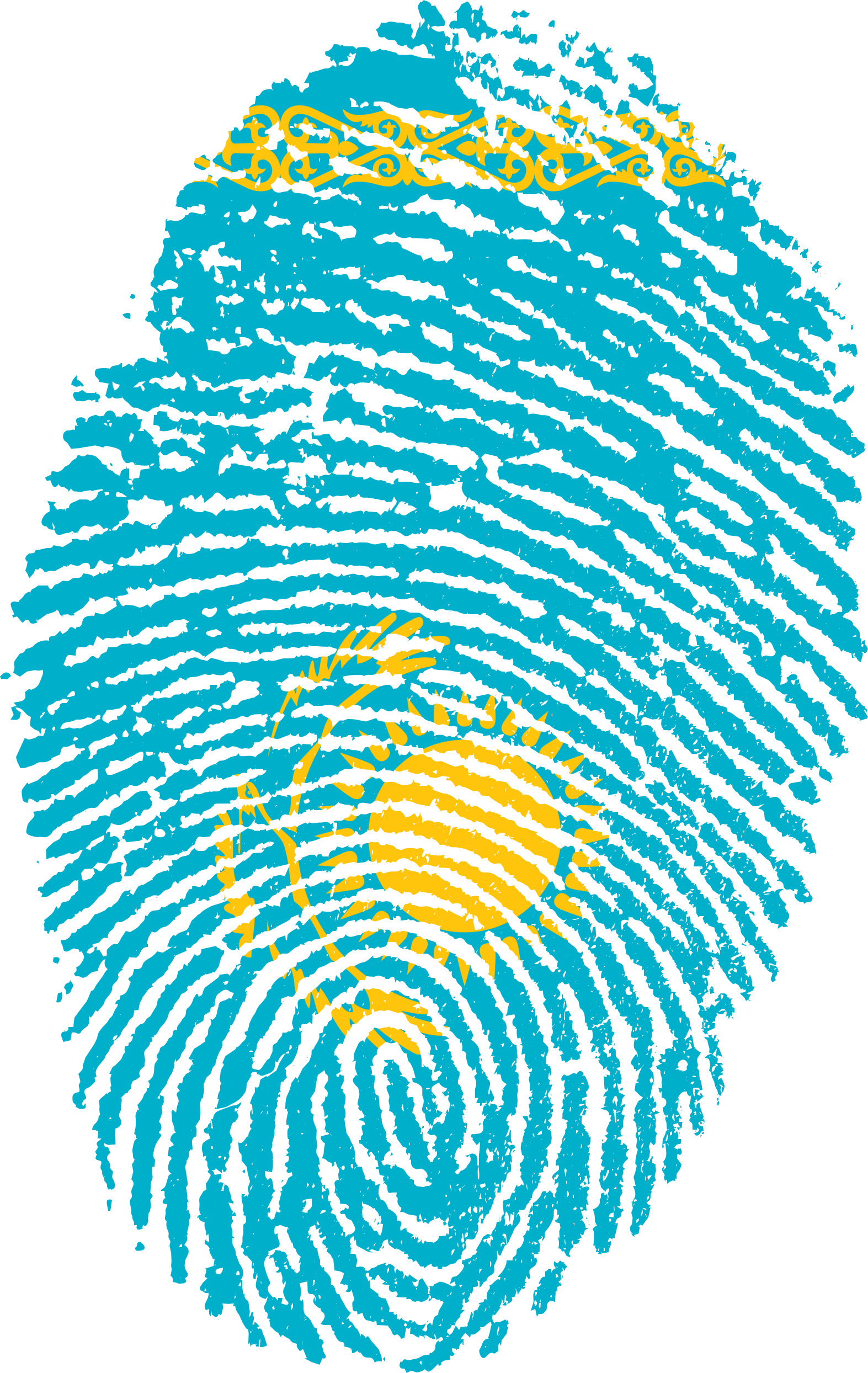 Kazakhstan flag fingerprint country free image download